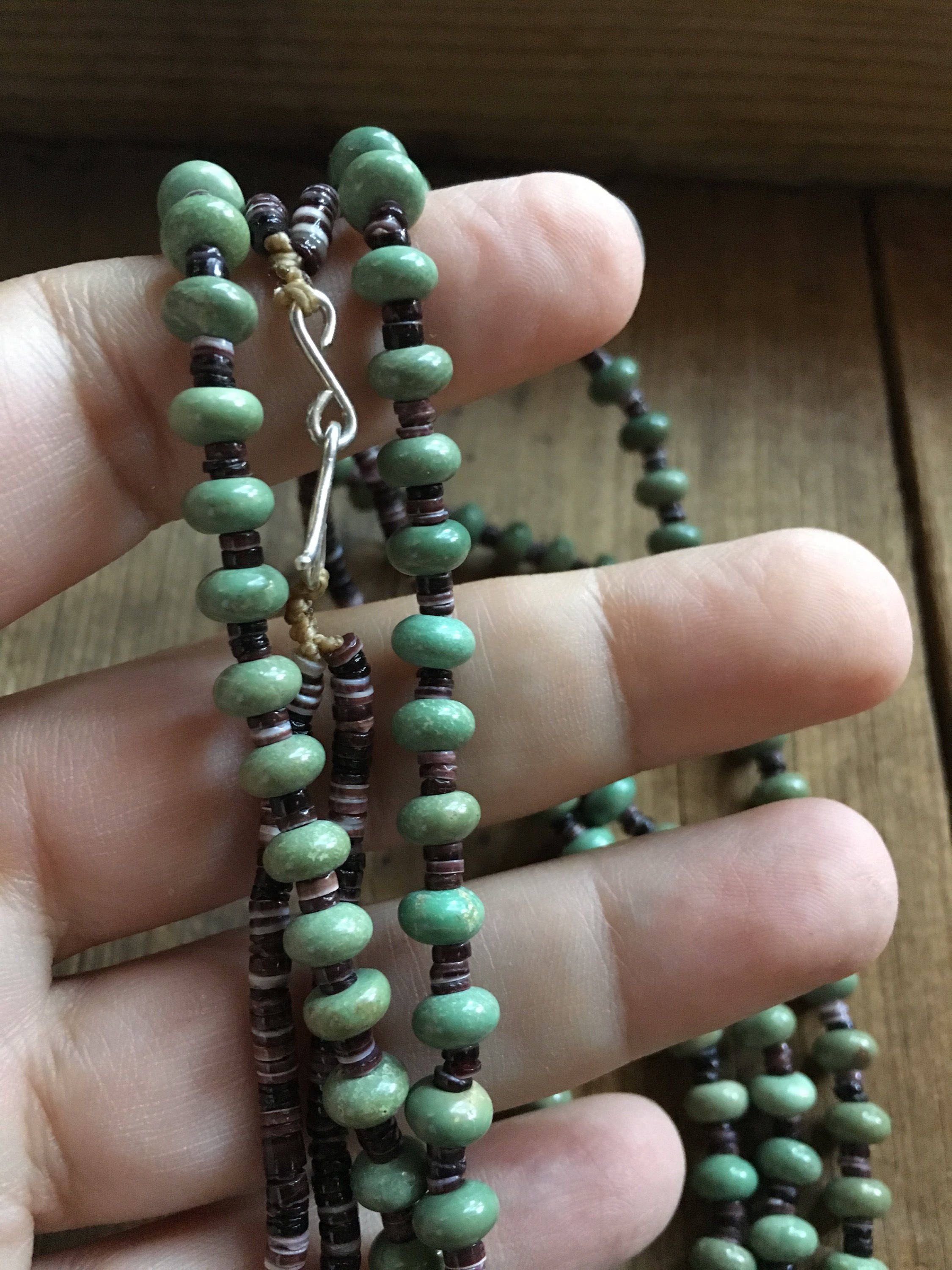 Vintage Turquoise Necklace and Earring Set Hand Shaped Turquoise Beads ...