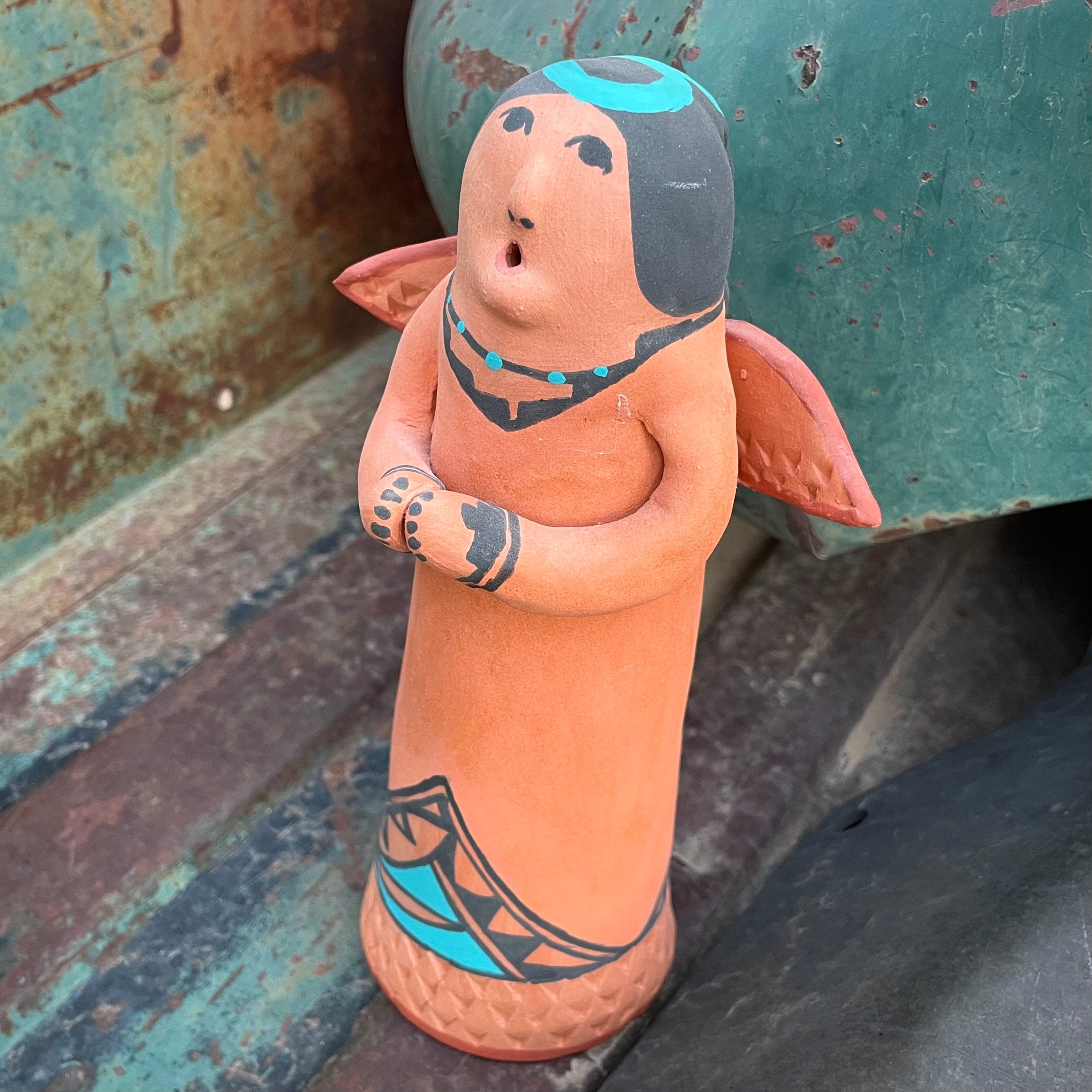 Signed I. Castillo Acoma Pottery Angel Storyteller Figurine, Vintage ...