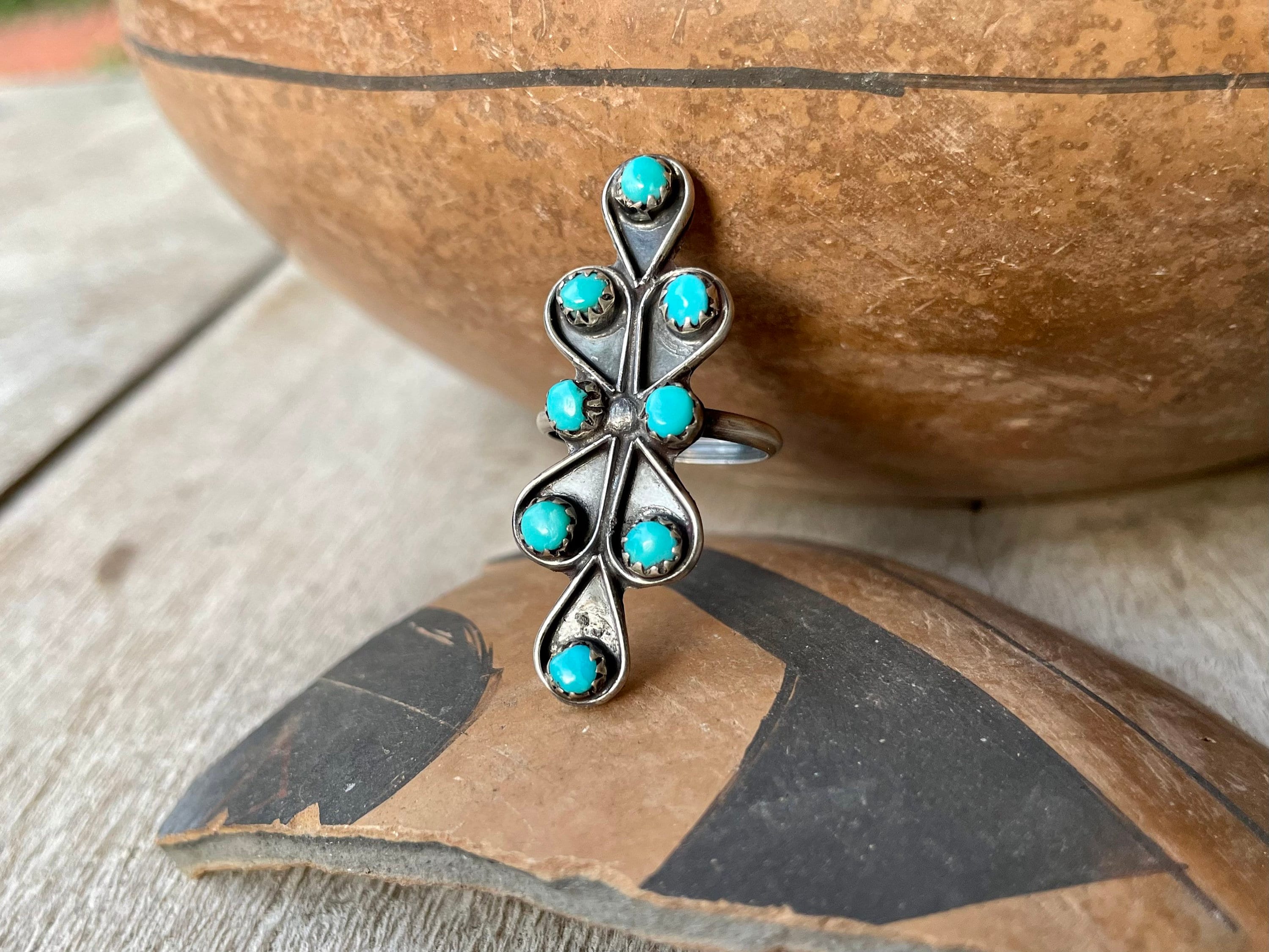 Vintage Zuni Snake Eye Turquoise Ring for Women Size 5.75, Native ...