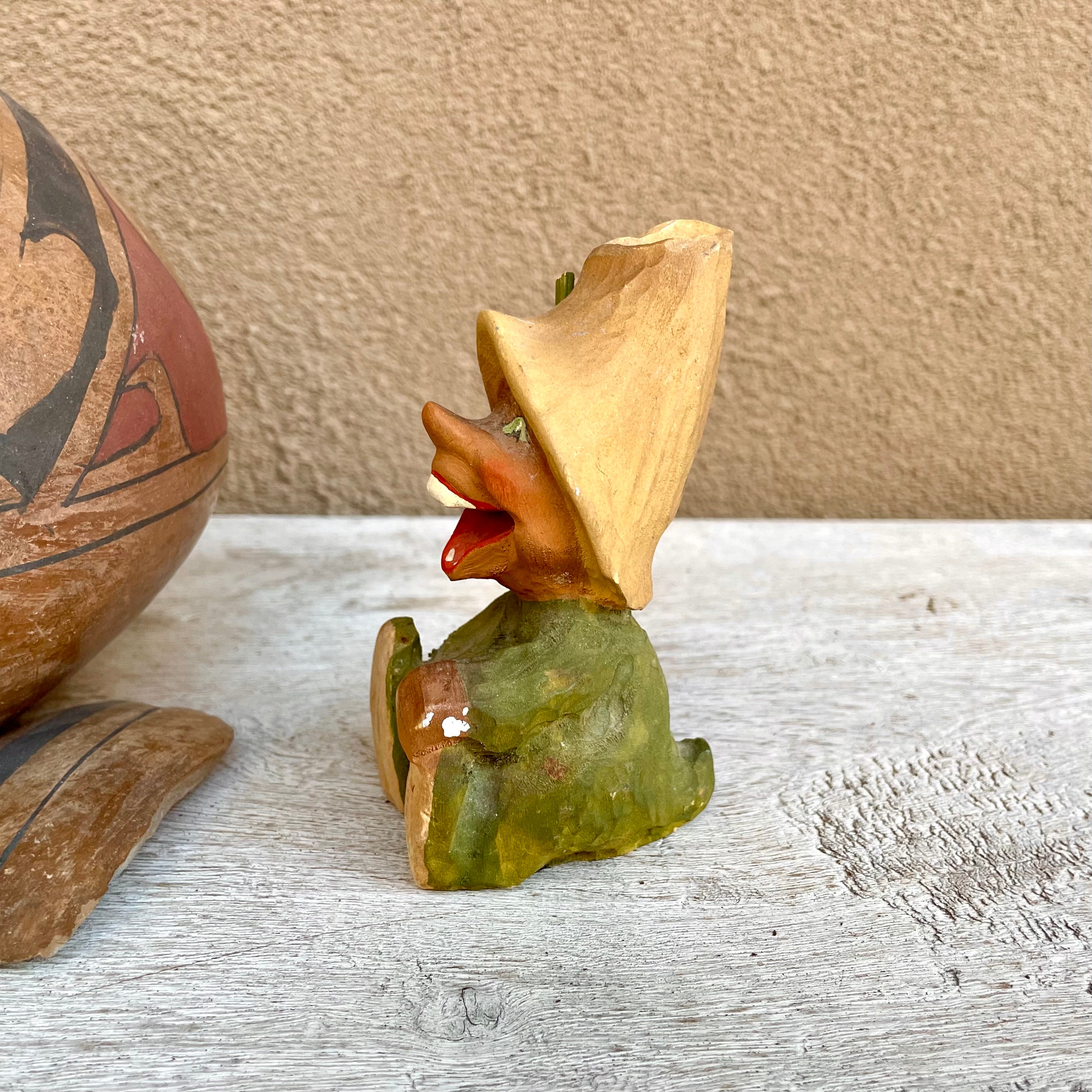 Vintage Henning Engelsen Carved Wood Troll Figurine, Woodland Sprite or ...