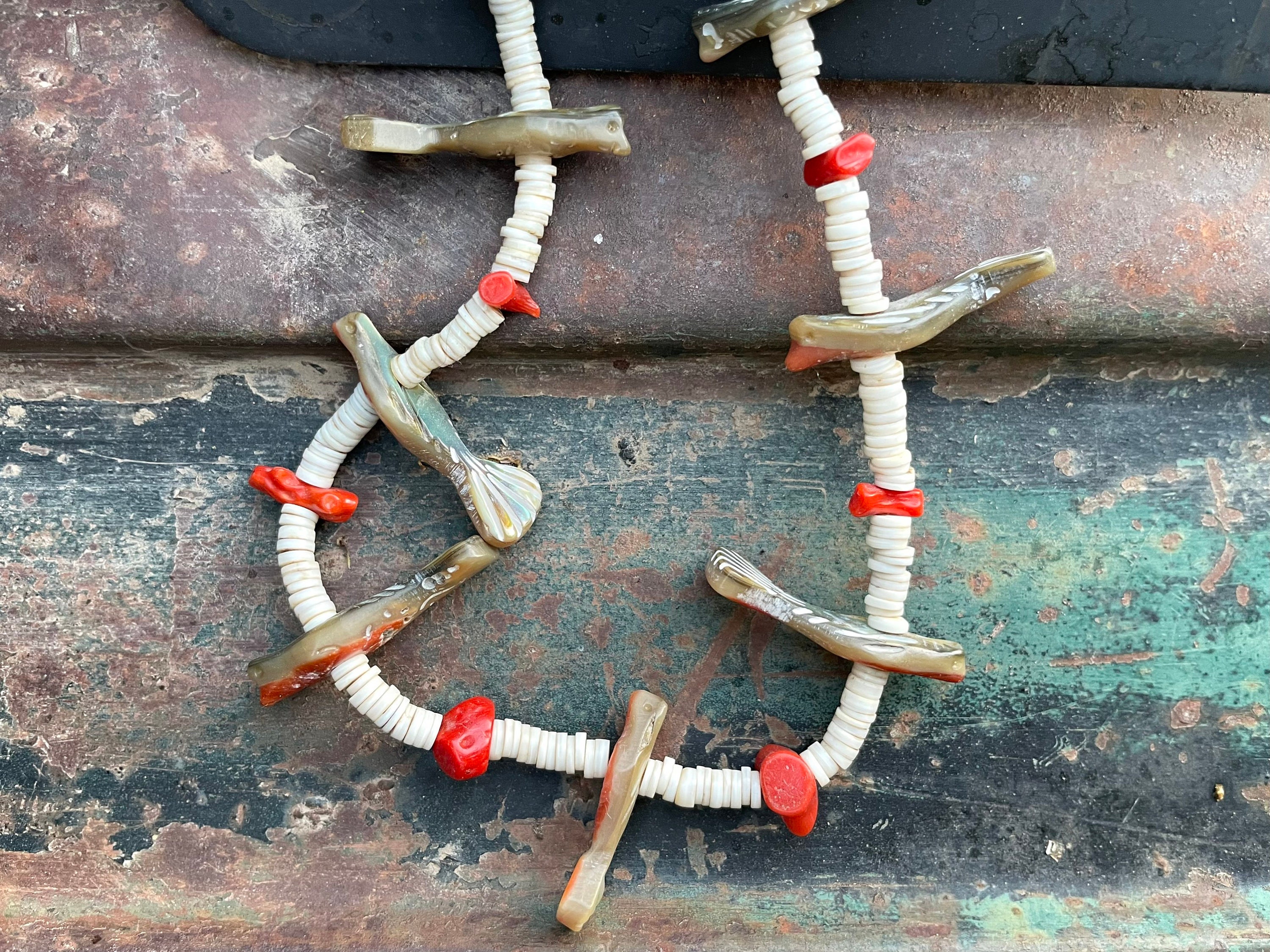 20 Carved Shell Bird Fetish Necklace for Women, Native American Indian ...