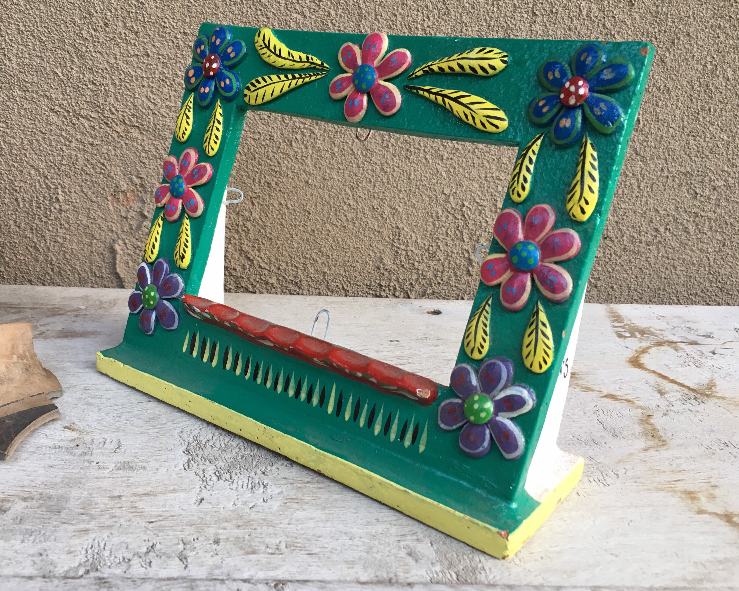 Colorful Mexican Folk Art Pottery Picture Frame by Gerardo Ortega ...