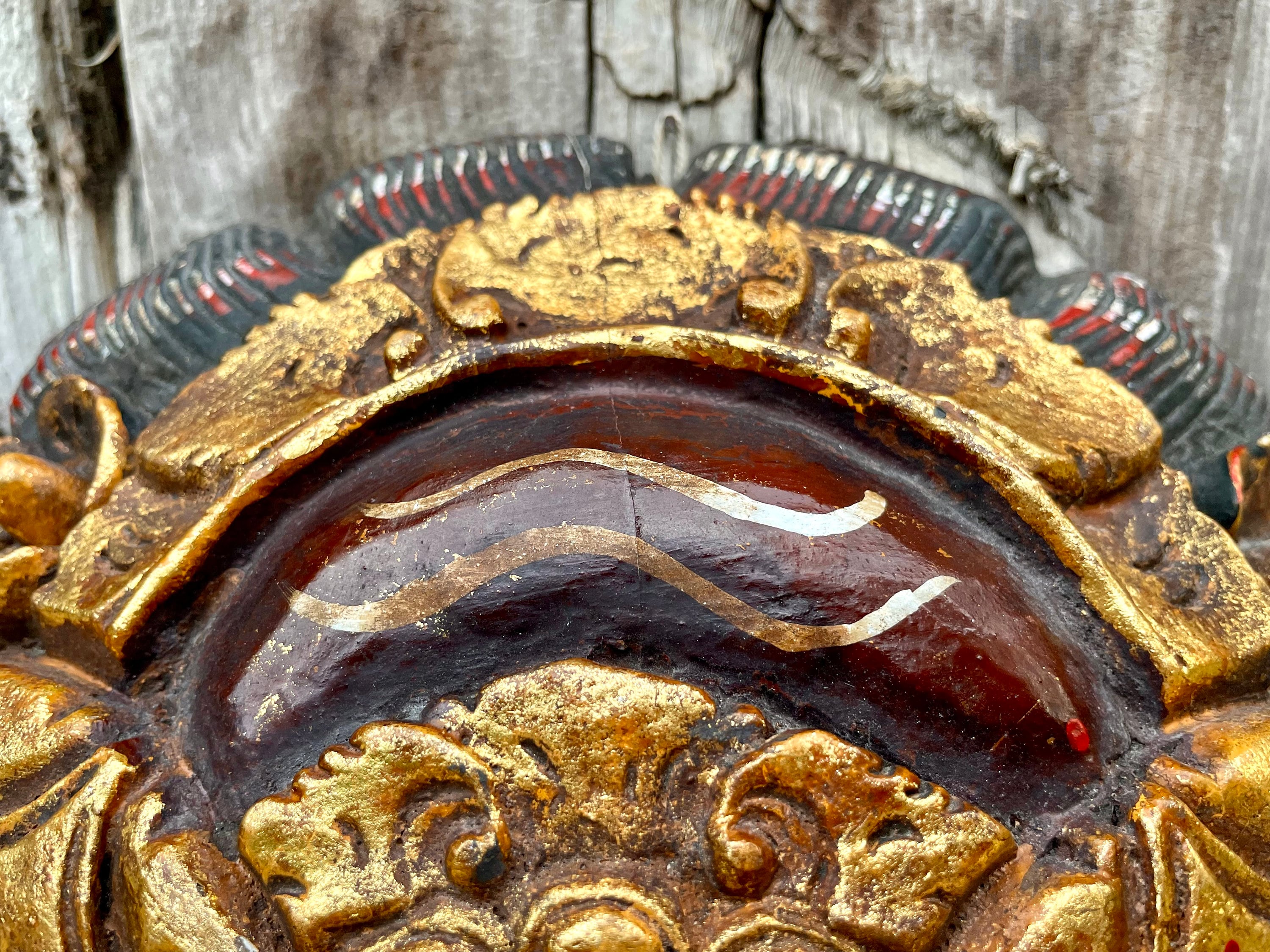 Vintage Hand Carved and Painted Balinese Wood Mask of Barong Topeng ...