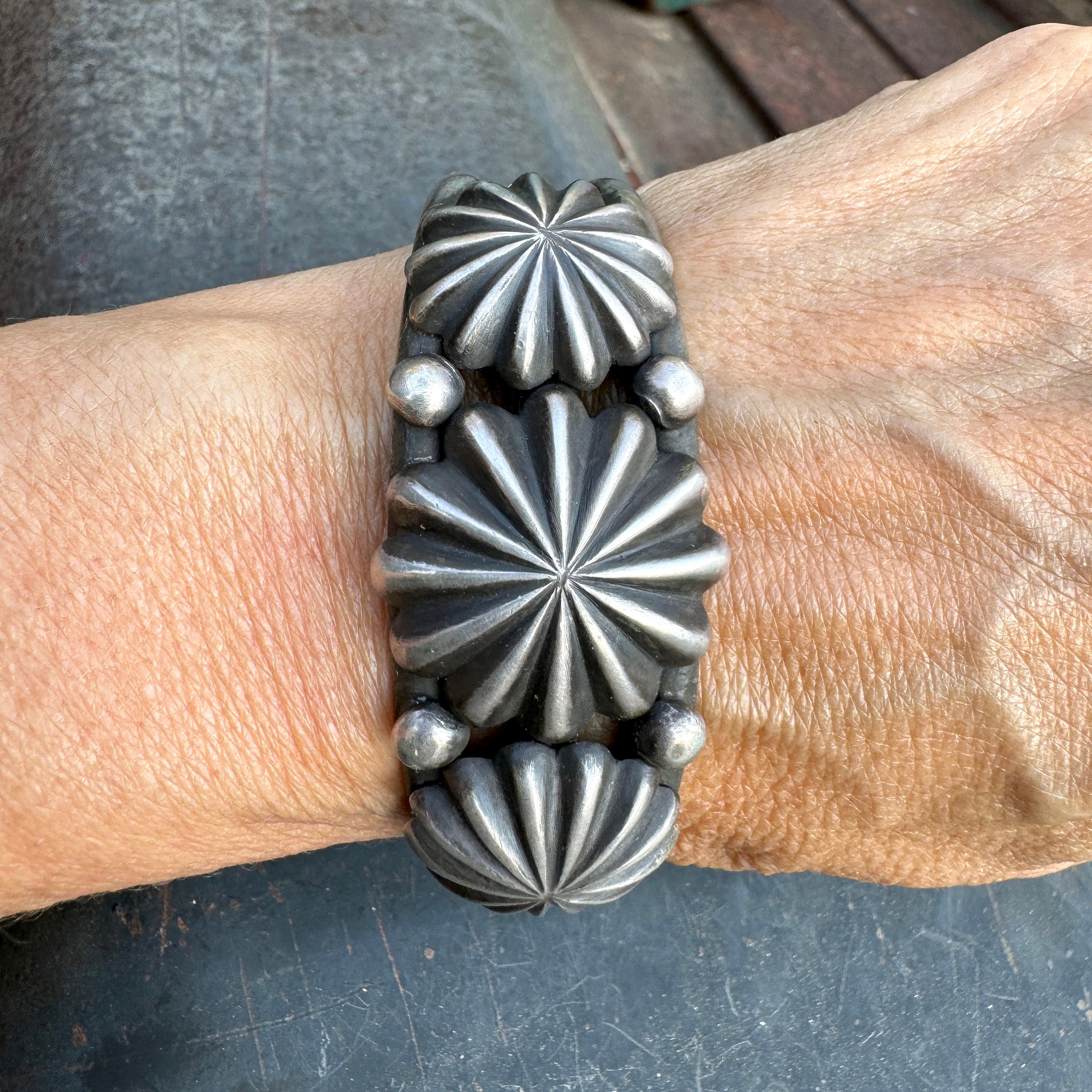 Navajo Edison Sandy Smith Sterling Silver Cuff Bracelet Approx Size 6.5 ...