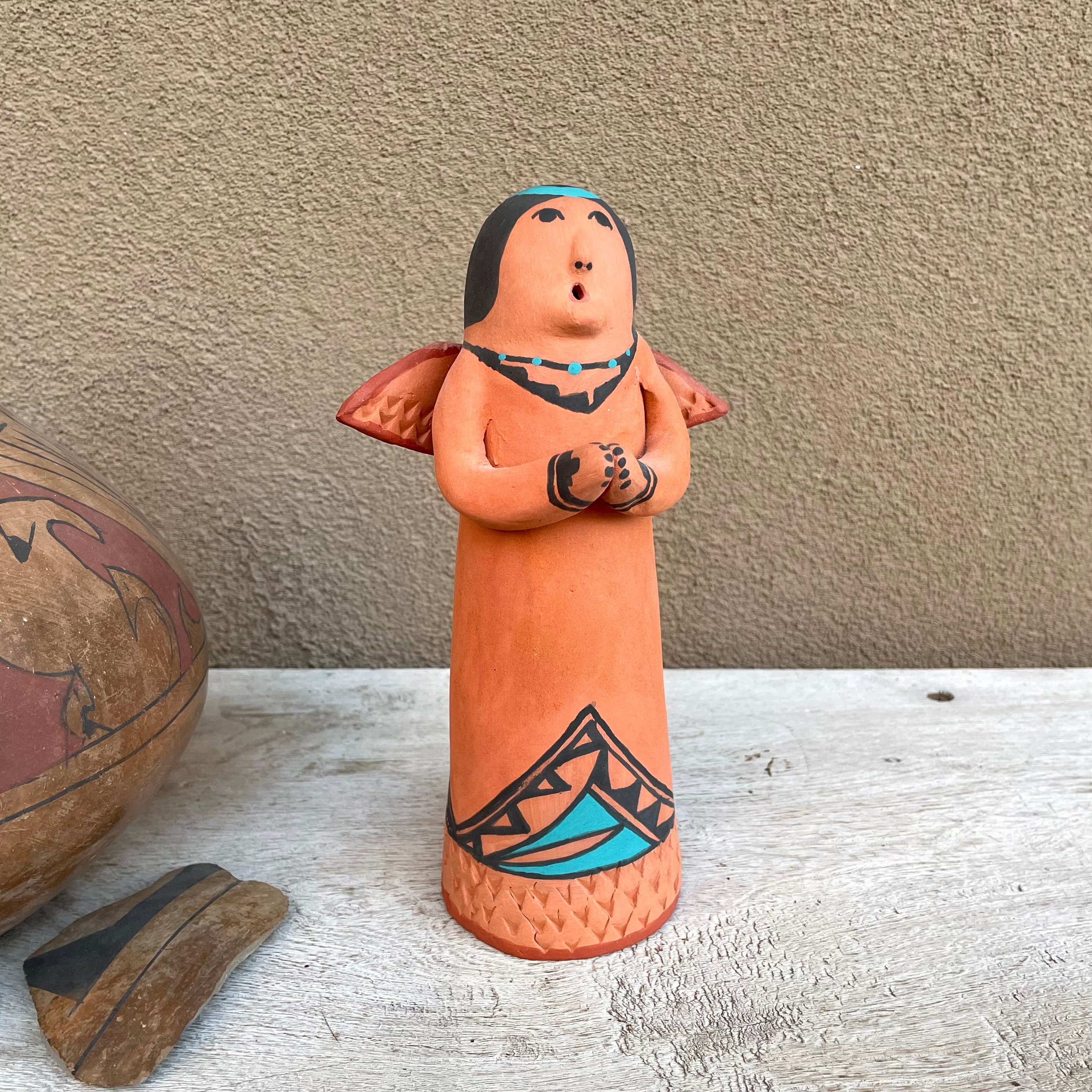 Signed I. Castillo Acoma Pottery Angel Storyteller Figurine, Vintage ...