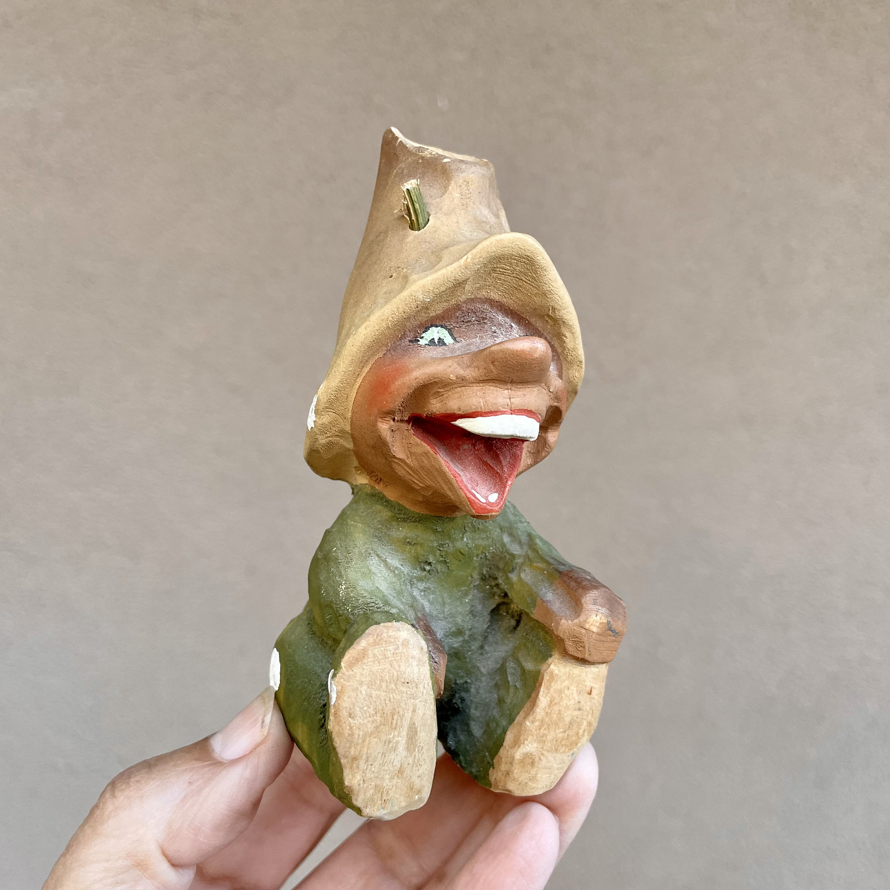 Vintage Henning Engelsen Carved Wood Troll Figurine, Woodland Sprite or ...