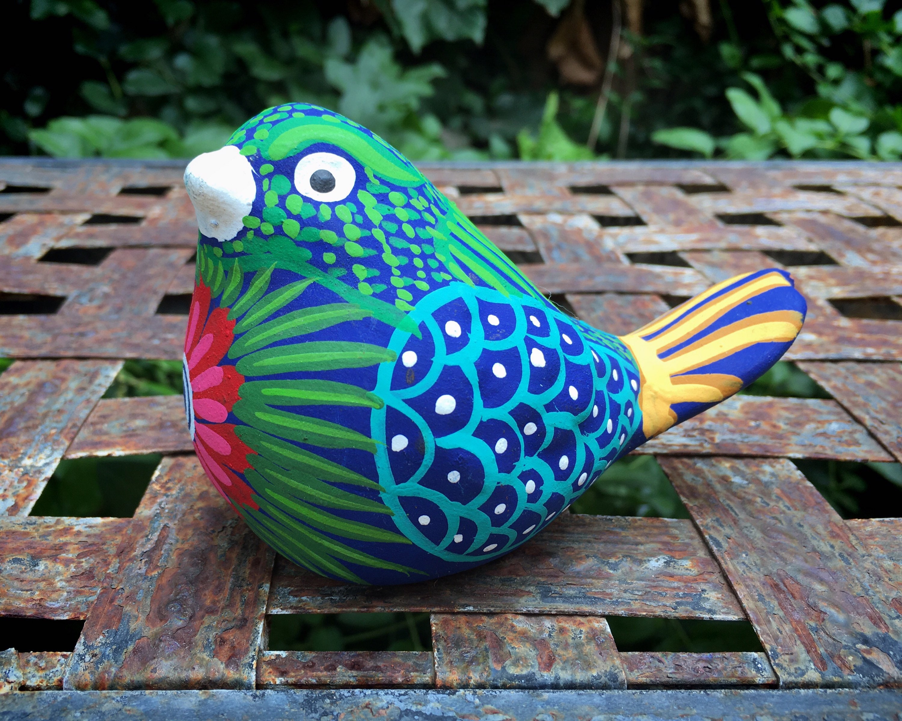 Colorful Pottery Songbird Figurine from Guerrero Mexico, Ceramic Folk ...