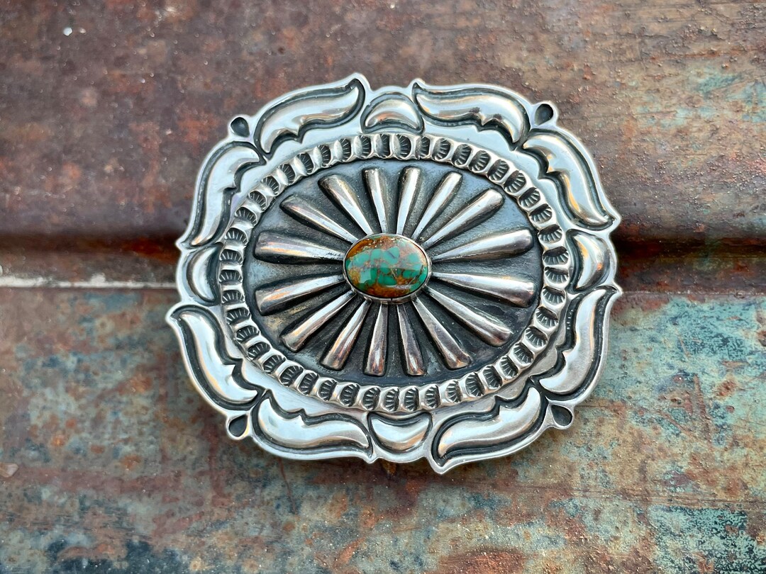 Vintage Navajo David Reeves Turquoise Sterling Silver Concho Belt ...