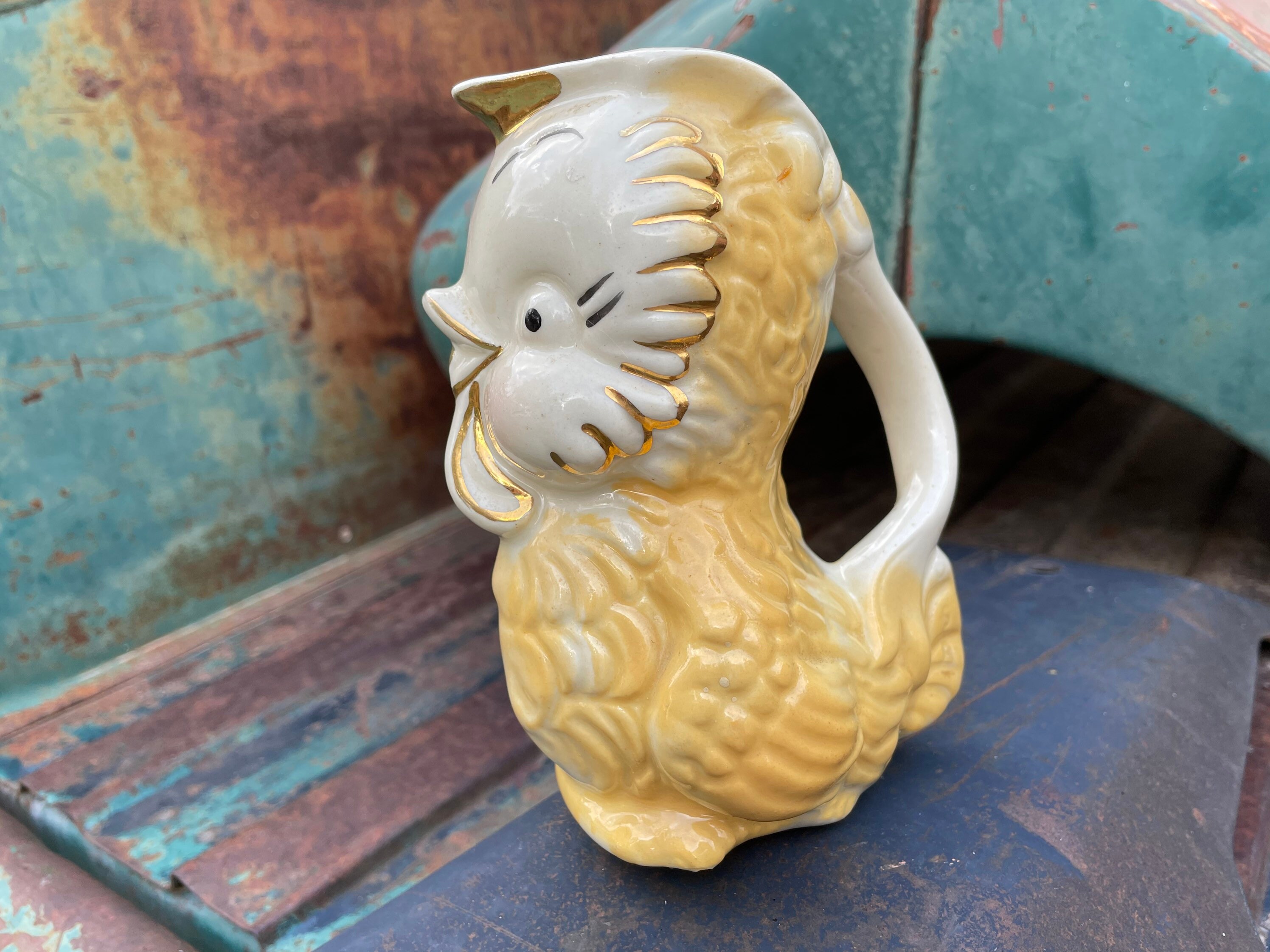 1940s Shawnee Pottery Bird Pitcher Hand painted Porcelain Creamer ...