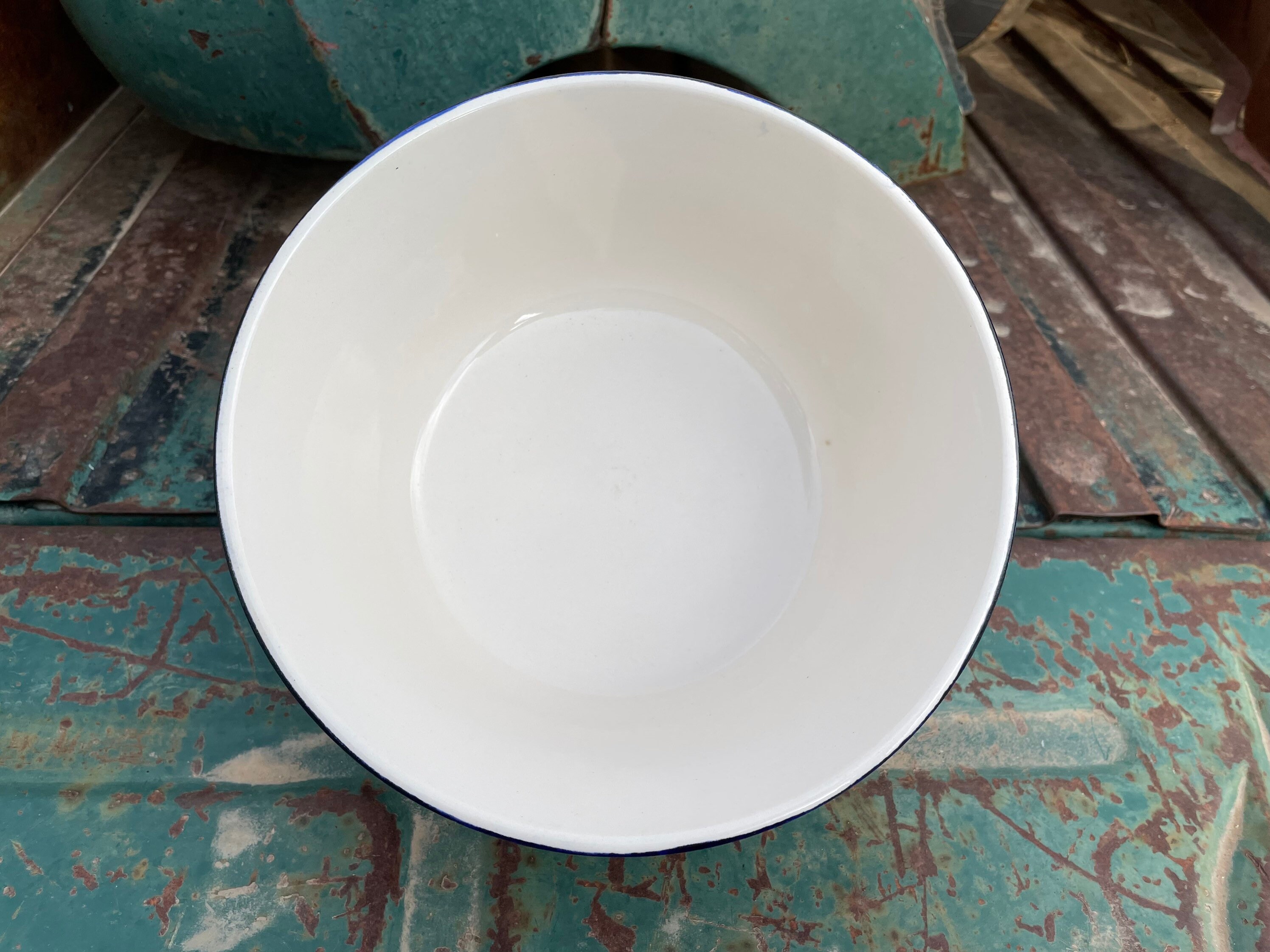 Mexican Anfora Puebla Blue Serving Bowl Medium Sized, Blue and White ...
