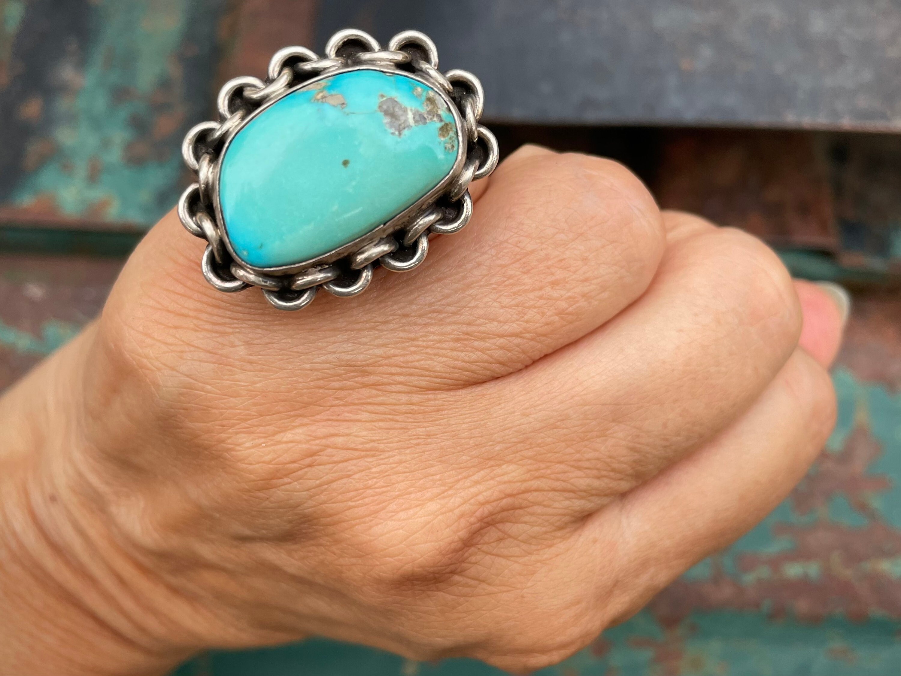 Traditional Navajo Turquoise Ring Size 6, Vintage Native American ...