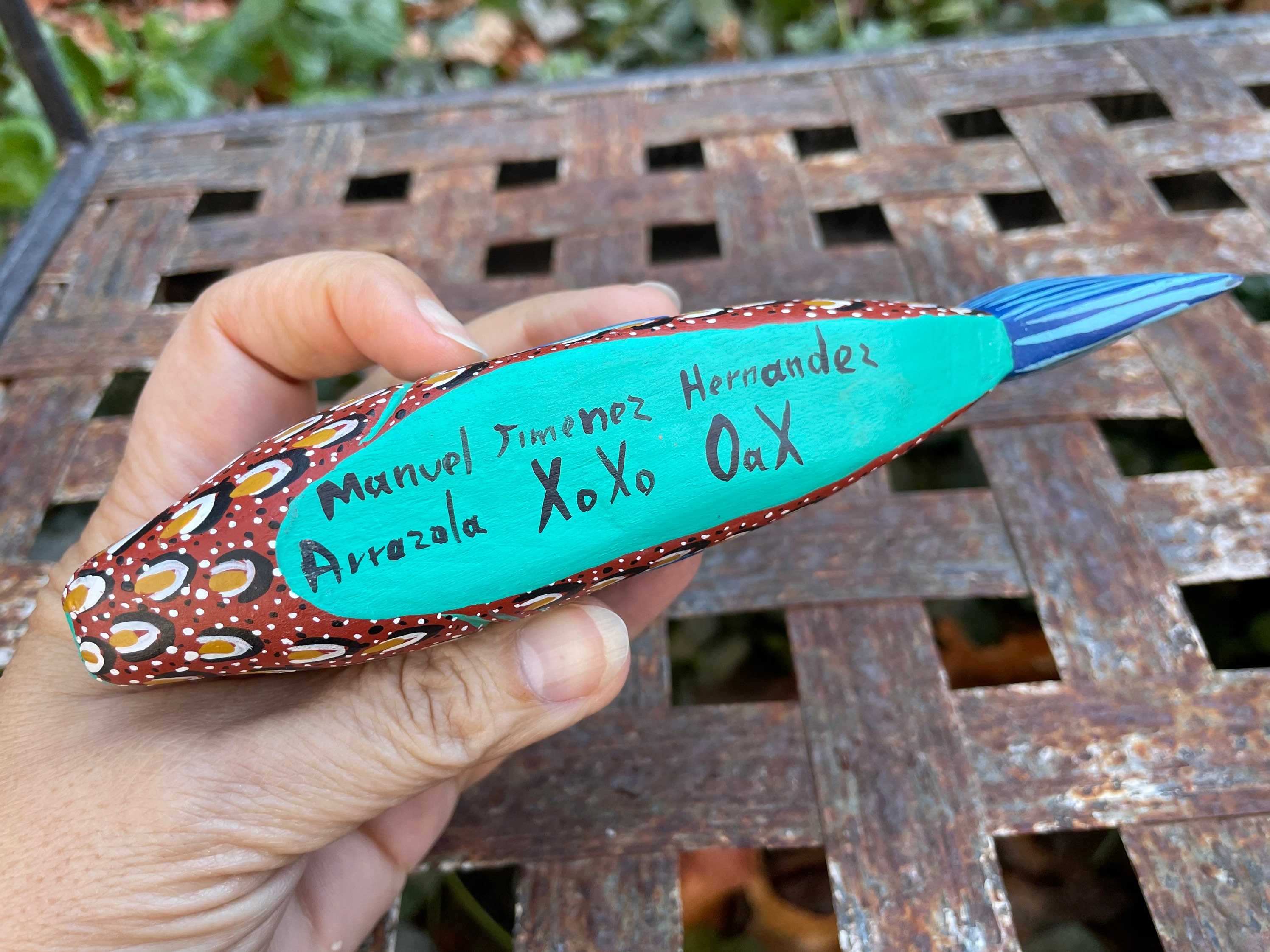 Small Oaxaca Alebrije Fish by Manuel Jimenez Hernandez, Painted Wood ...