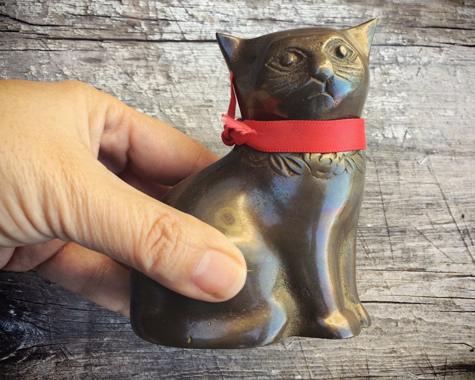 Three Vintage Brass Cats Family Figurines Statues, Cat Lover Gift for ...