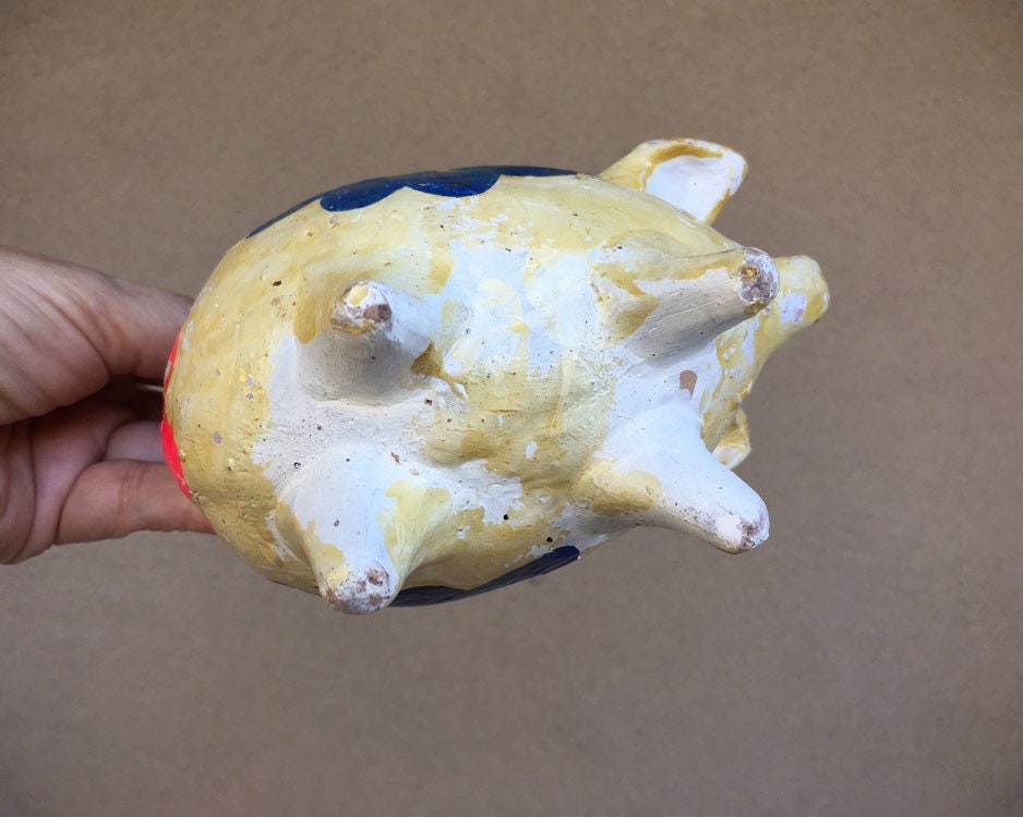 Vintage Mexican Pottery Souvenir Piggy Bank, Clay Pig Breakable Coin ...