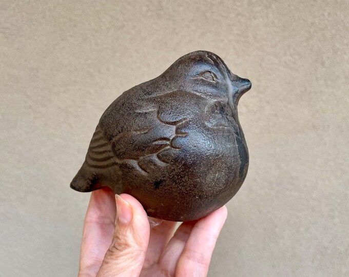 Heavy Cast Metal Songbird Doorstop or Bookend or Statue, Rustic Patio ...