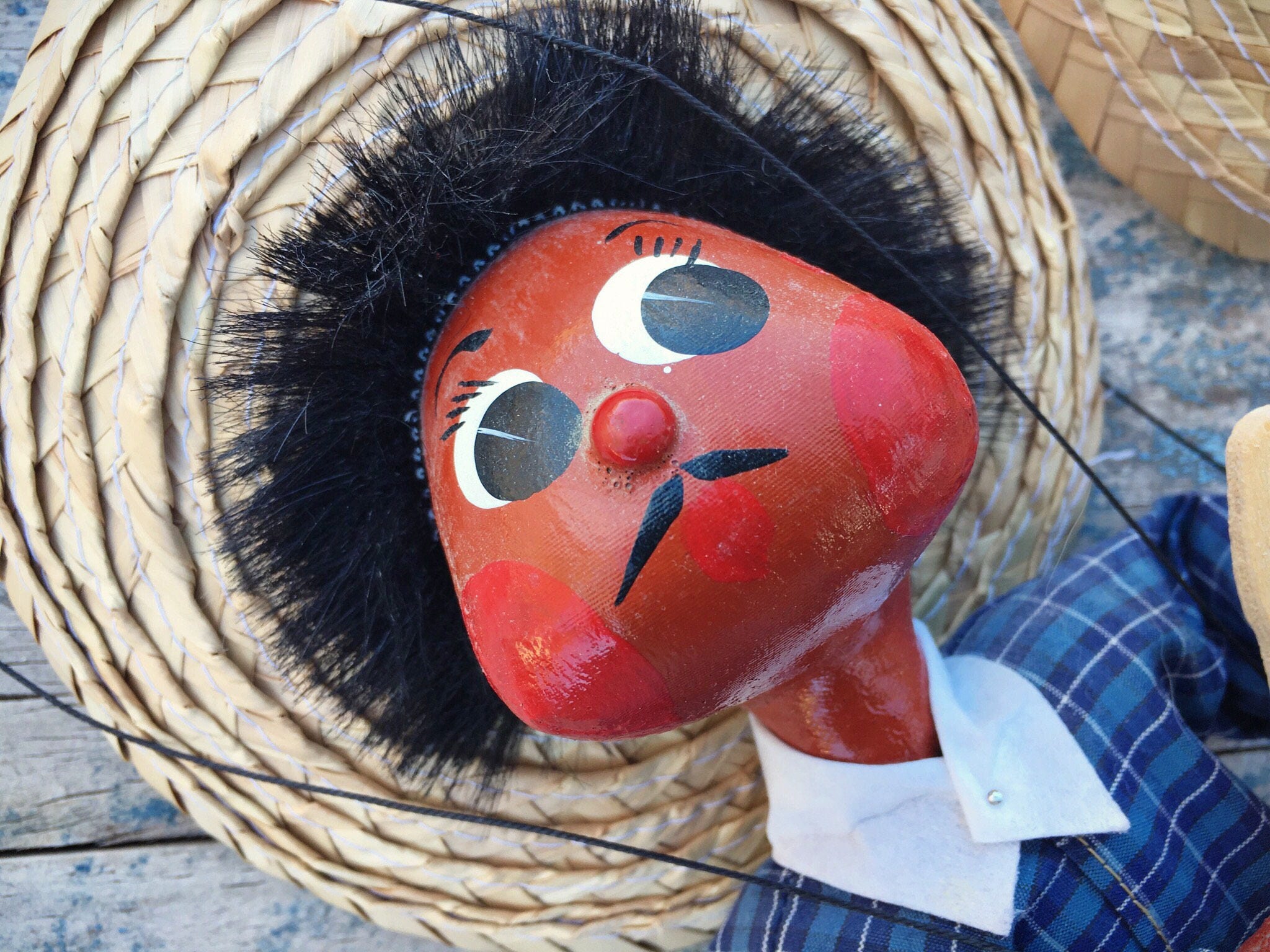 Mexican Marionettes Man Woman Music Instruments, Mexican Puppet Folk ...