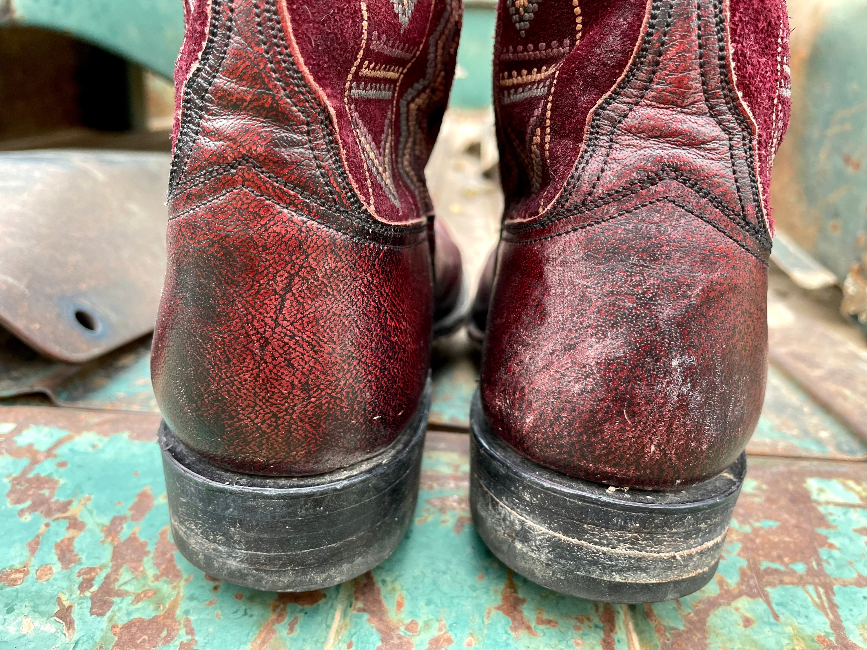 Vintage Short Cowgirl Boots Lucchese Women's Size 6 B, Southwest Weave ...