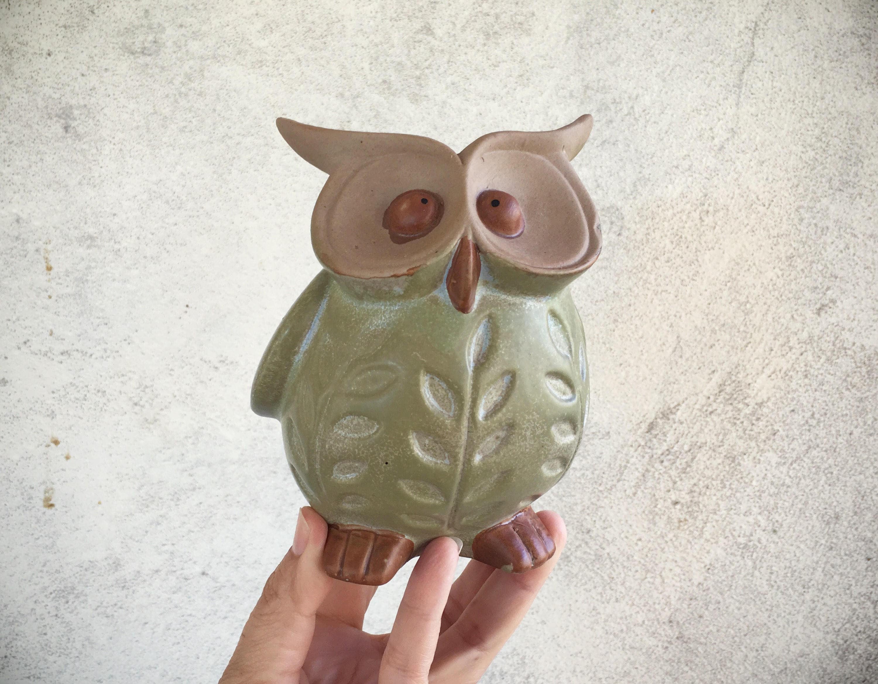 Stoneware Owl Pencil Holder or Planter for Succulents, Owl Decor