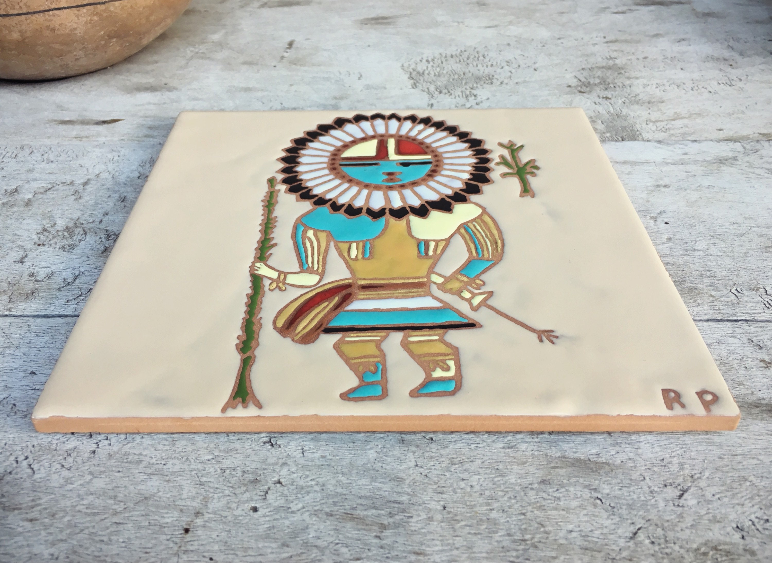 Ceramic Tile Trivet Kachina Spirit Southwestern Decor, Tile Art, Native ...