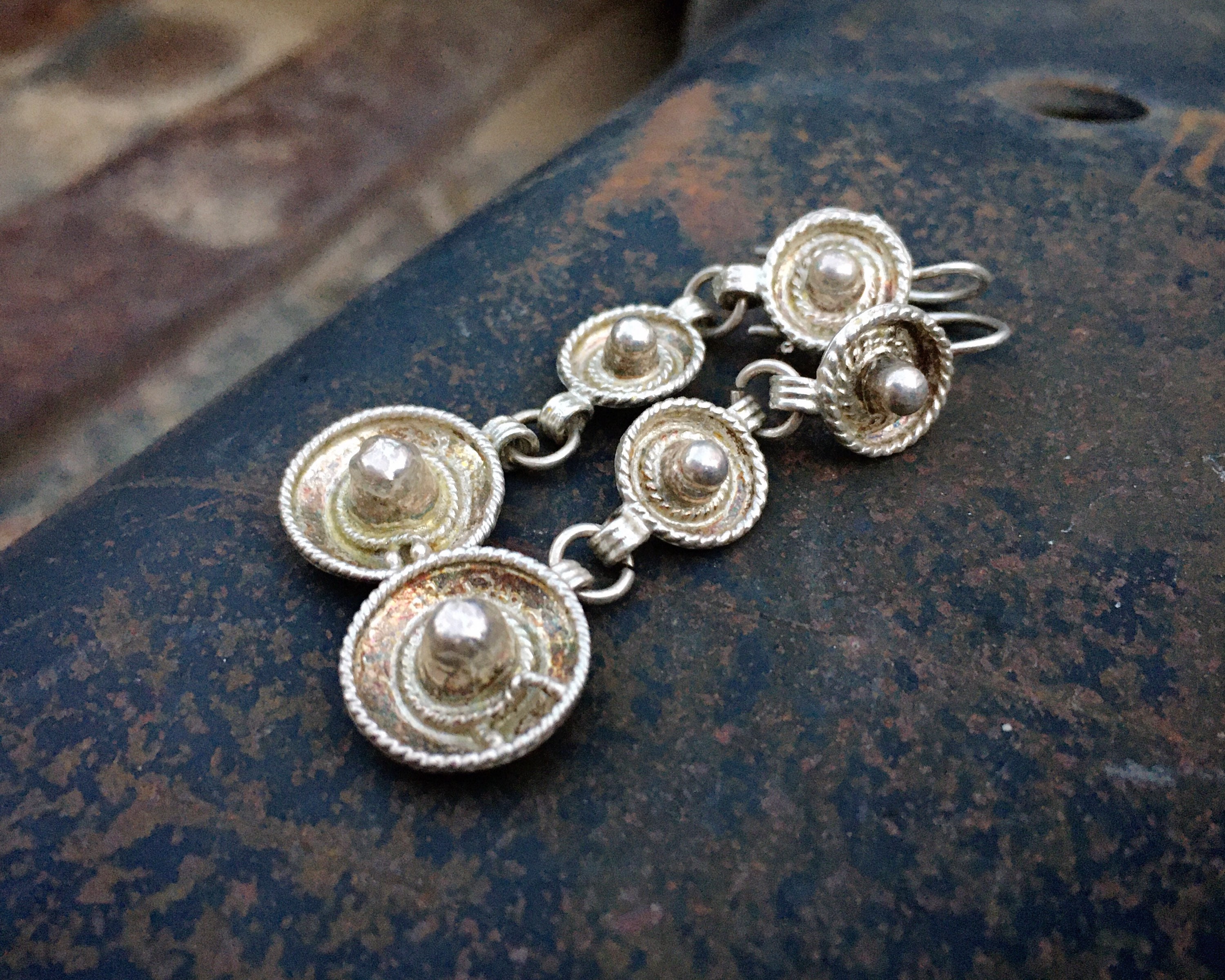 925 Sterling Silver Miniature Mexican Charro Hat Dangle Earrings ...