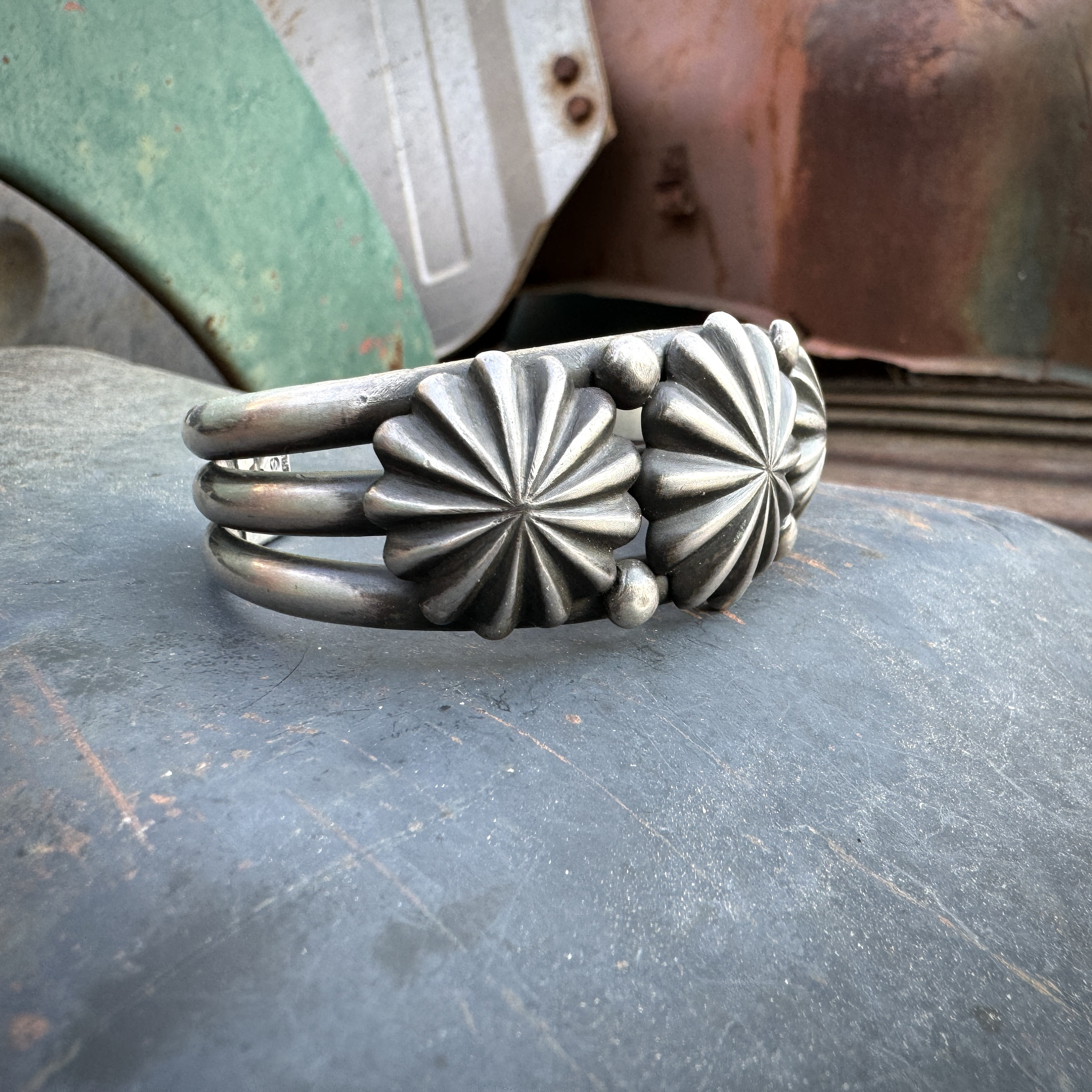 Navajo Edison Sandy Smith Sterling Silver Cuff Bracelet Approx Size 6.5 ...