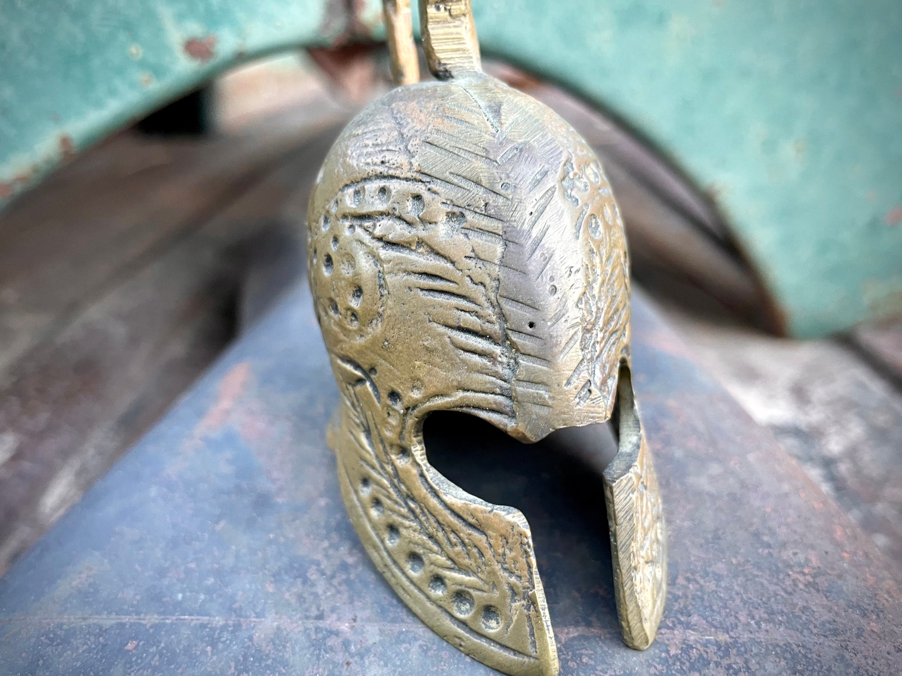 Vintage Brass Bell Shaped Like Gladiator Helmet, Roman Greco Bohemian ...