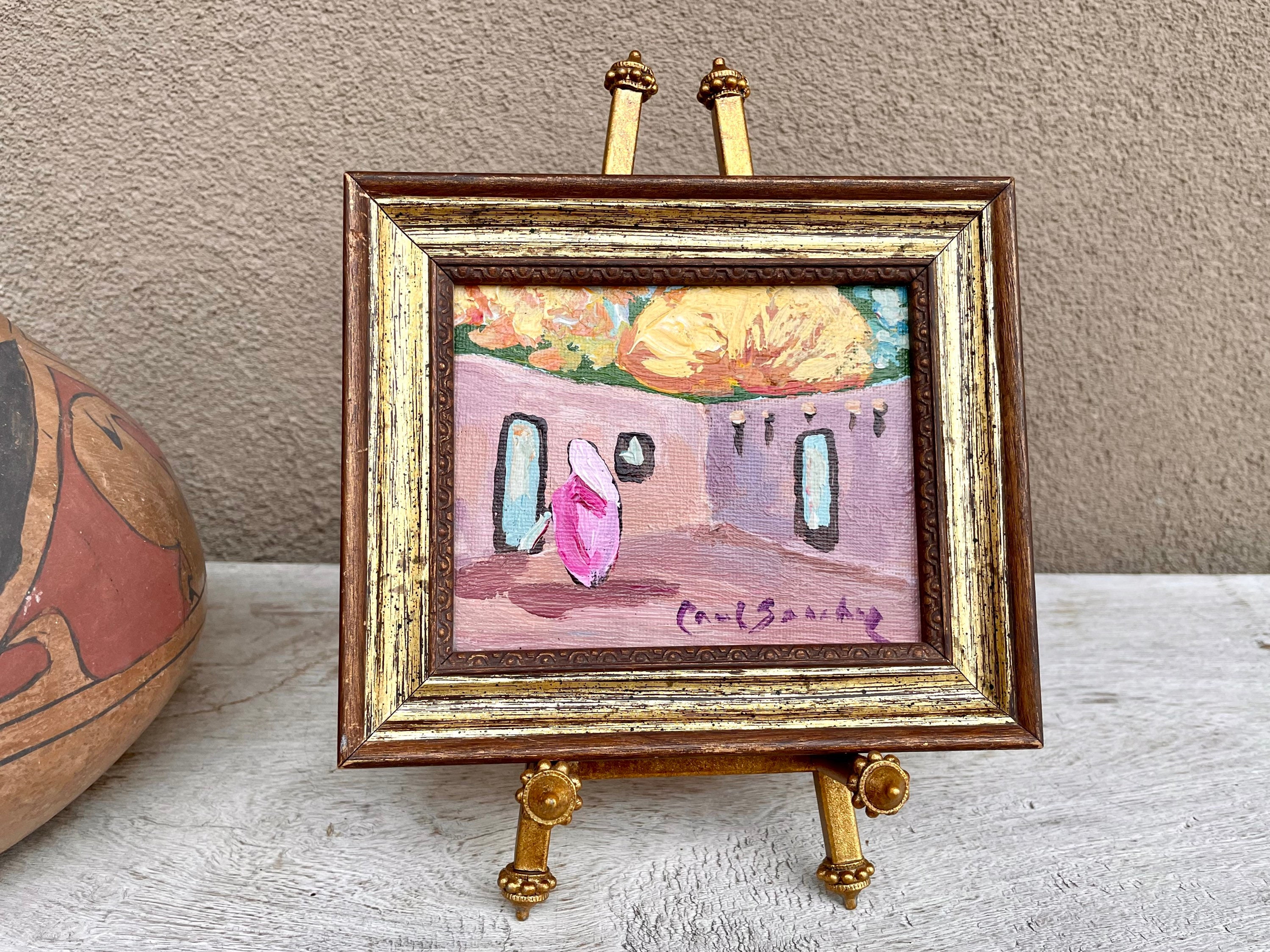Vintage Small Framed Oil Painting by Albuquerque Artist Paul Sanchez ...
