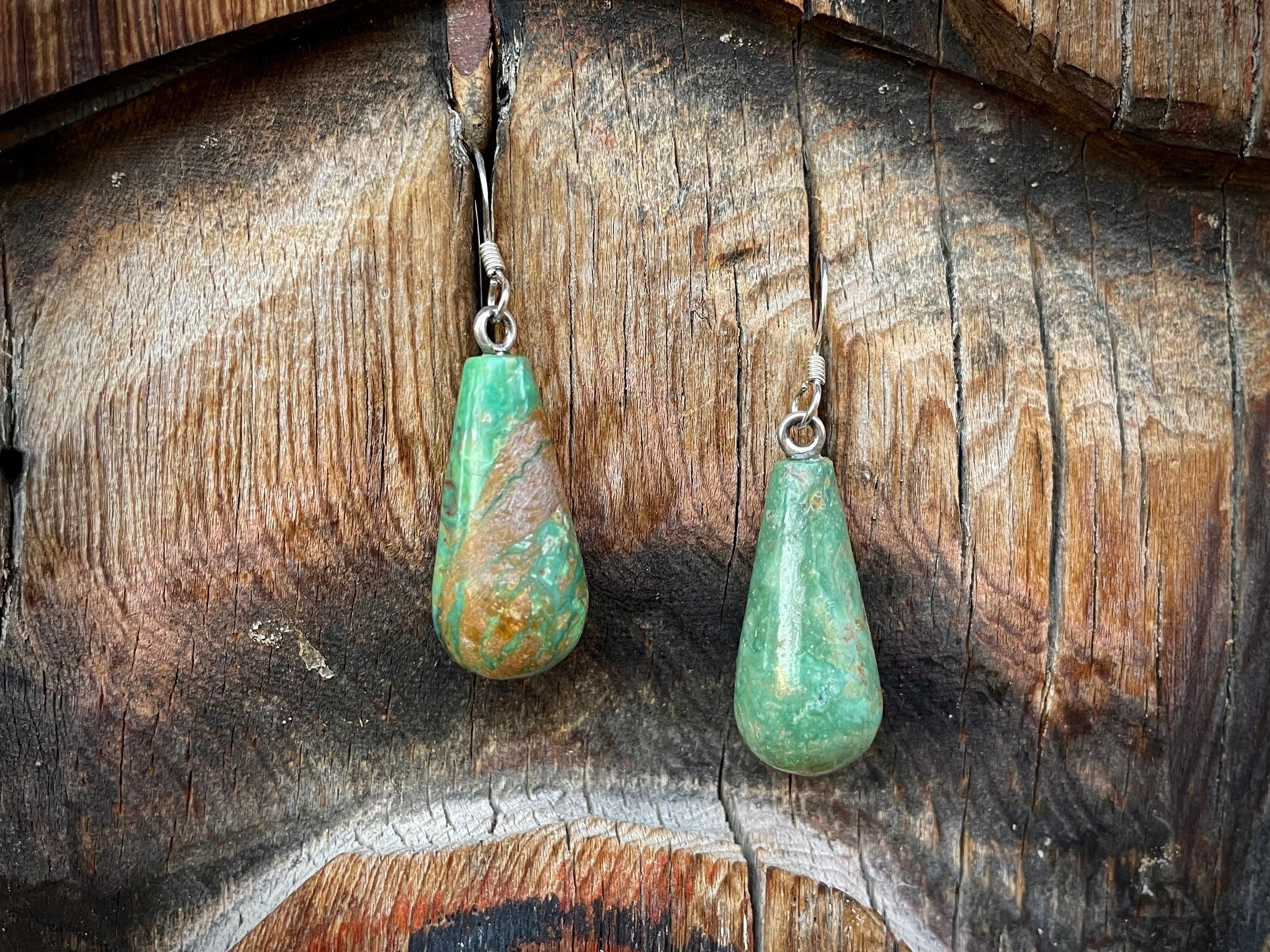 Turquoise Drop Dangle Earrings, Native American Indian Jewelry ...