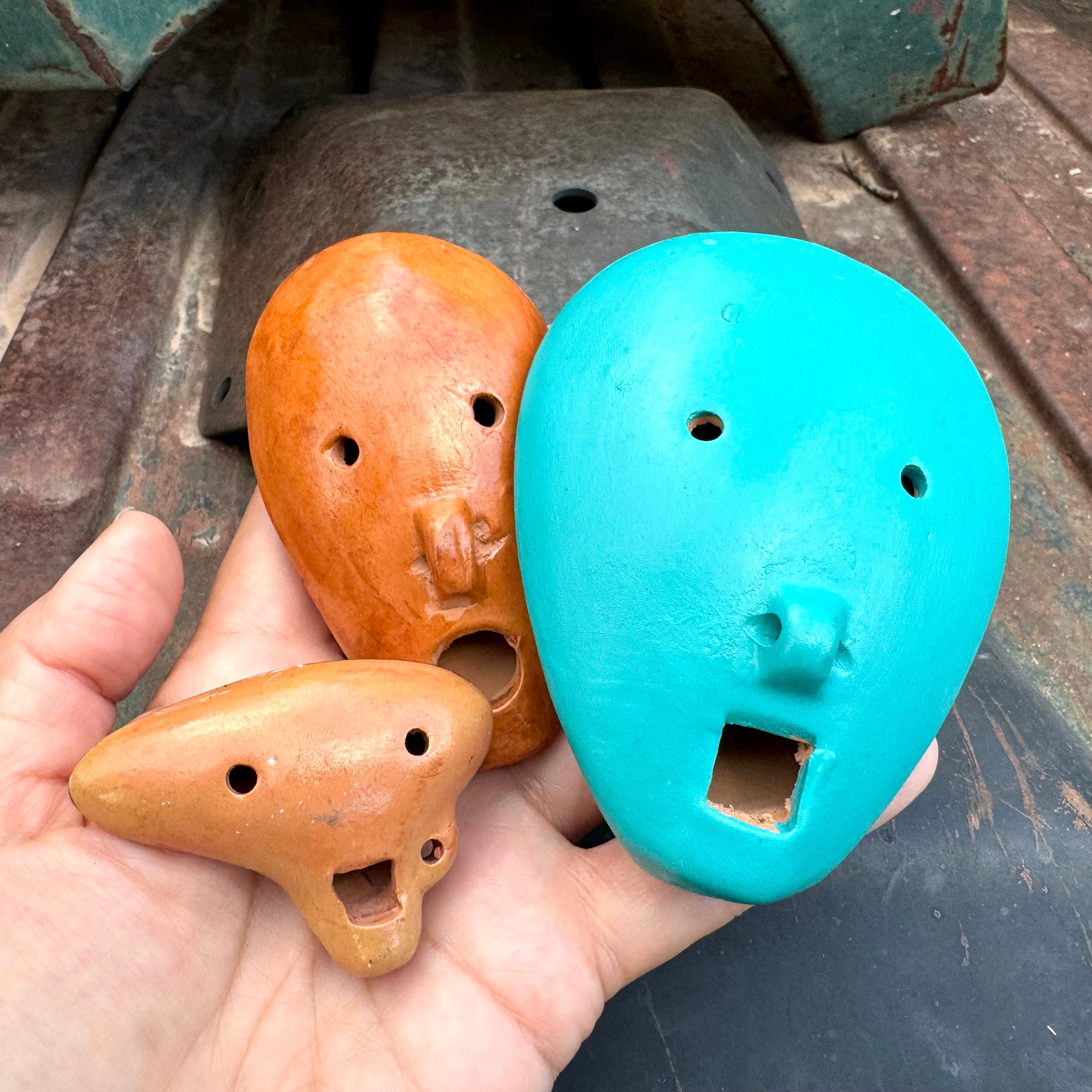 Instant Collection Handmade Pottery Whistle Ocarinas Colorful, Peruvian ...