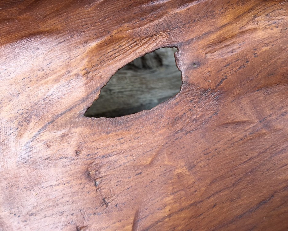 Vintage Huge Hand Turned Wood Bowl Natural Edge Organic Form 18 Ten ...