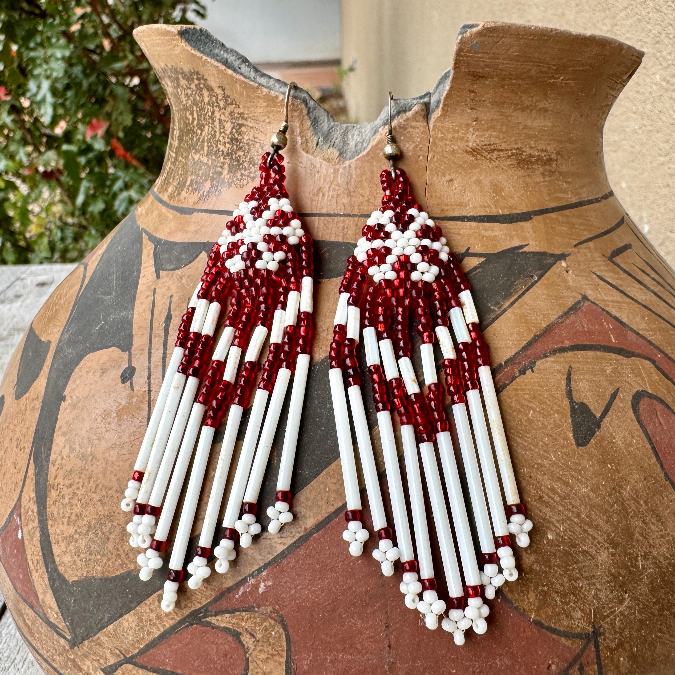 Beaded snowflake earrings store