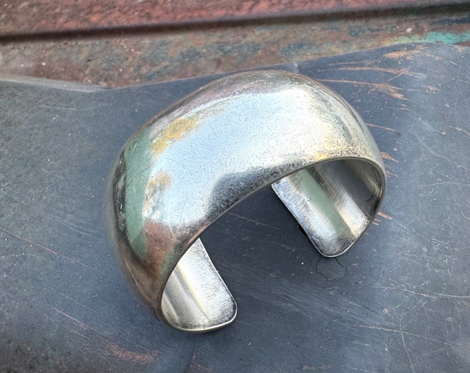 Vintage Navajo Tom Hawk Domed All Sterling Silver Cuff Bracelet Approx ...