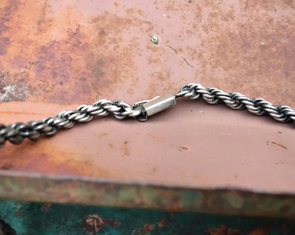 Vintage 16.5 Heavy Sterling Silver Rope Chain Necklace for Men or Women ...