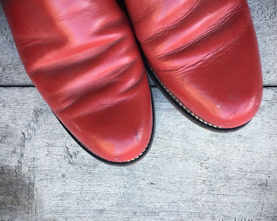 Vintage Women's Cowboy Boots for Cowgirl Size 7C, Red Ropers ...