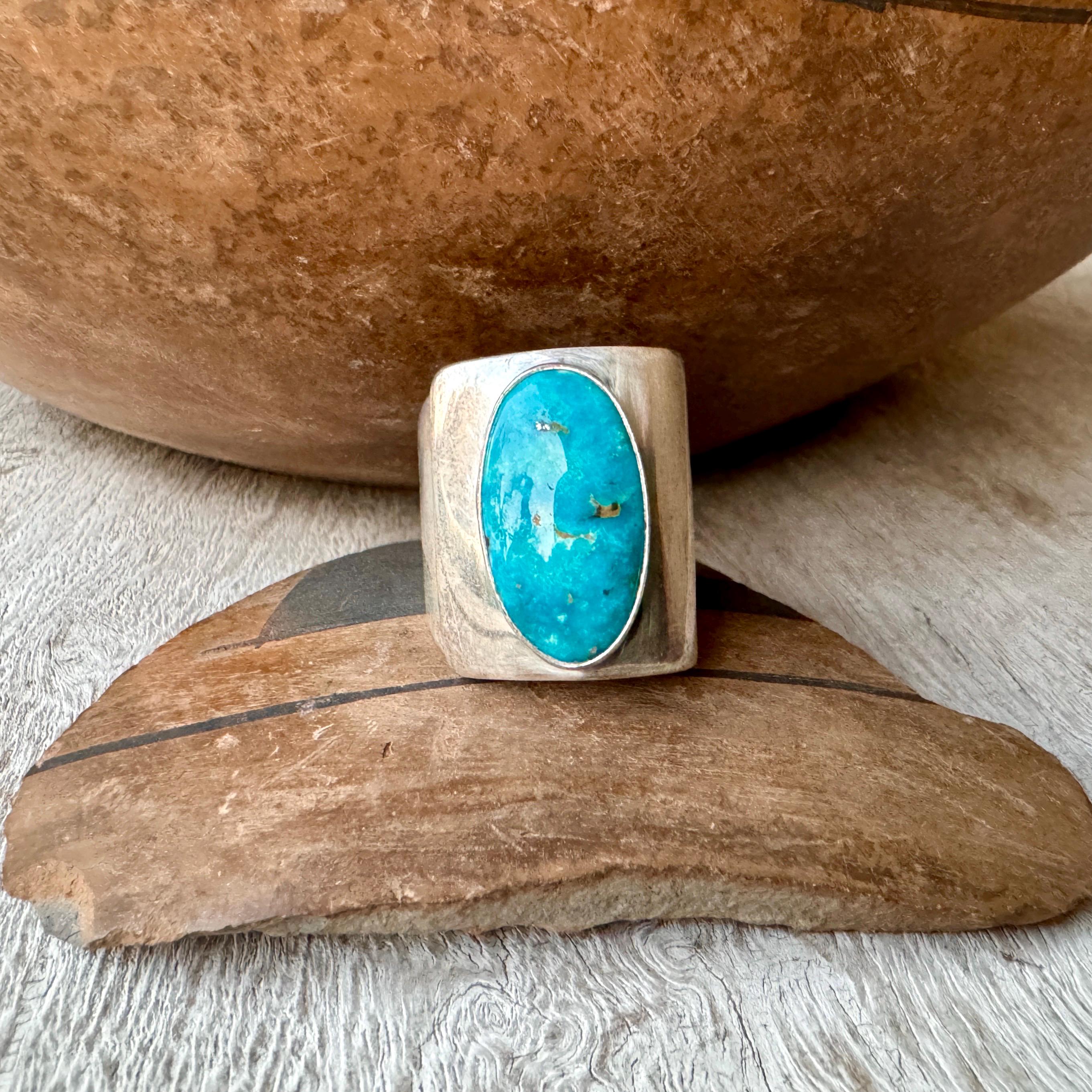 Navajo Juan Willie for Gertrude Zachary Turquoise Sterling Silver Ring ...