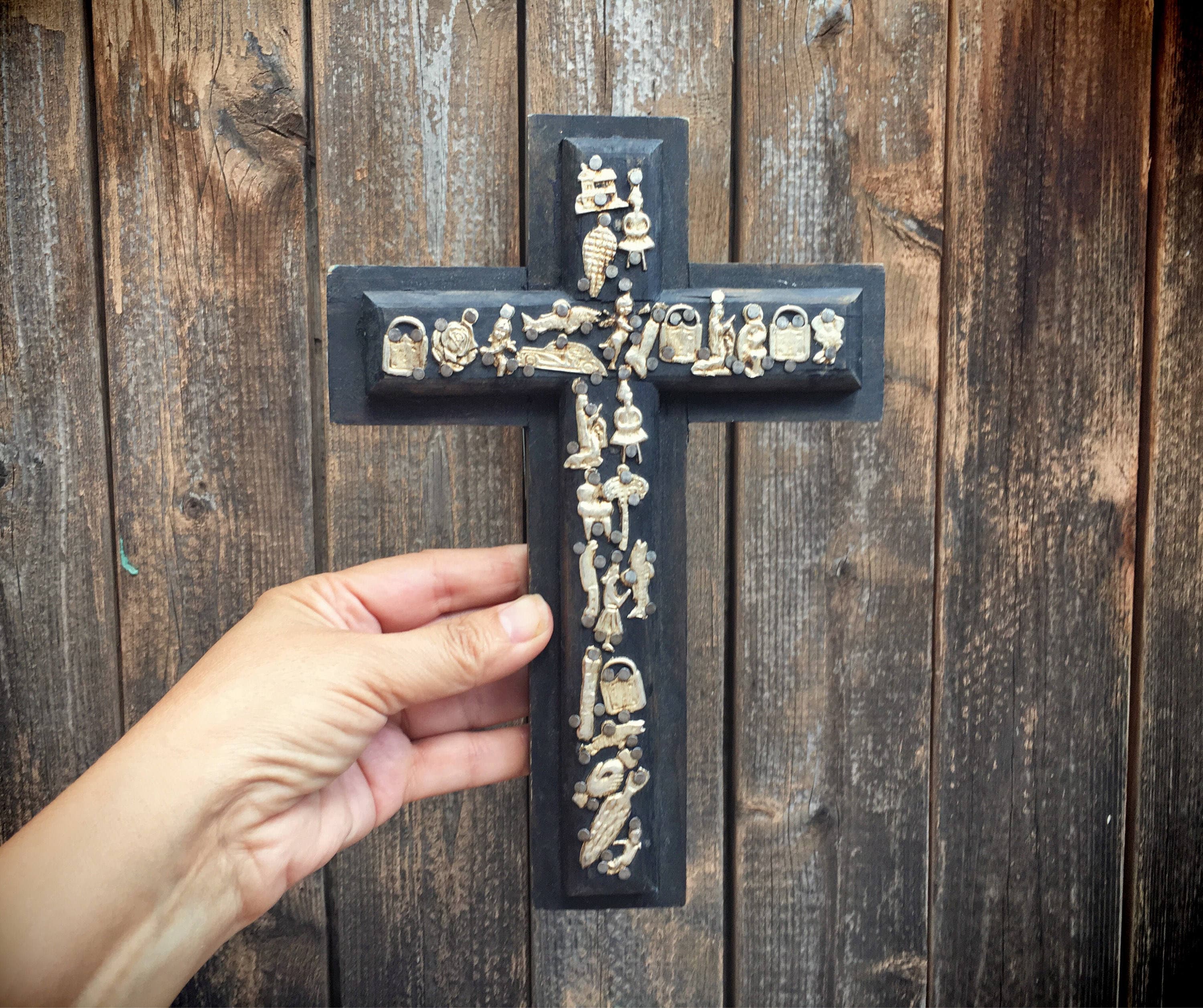 Vintage miracle milagro cross Mexican folk art amulets lucky charms ...