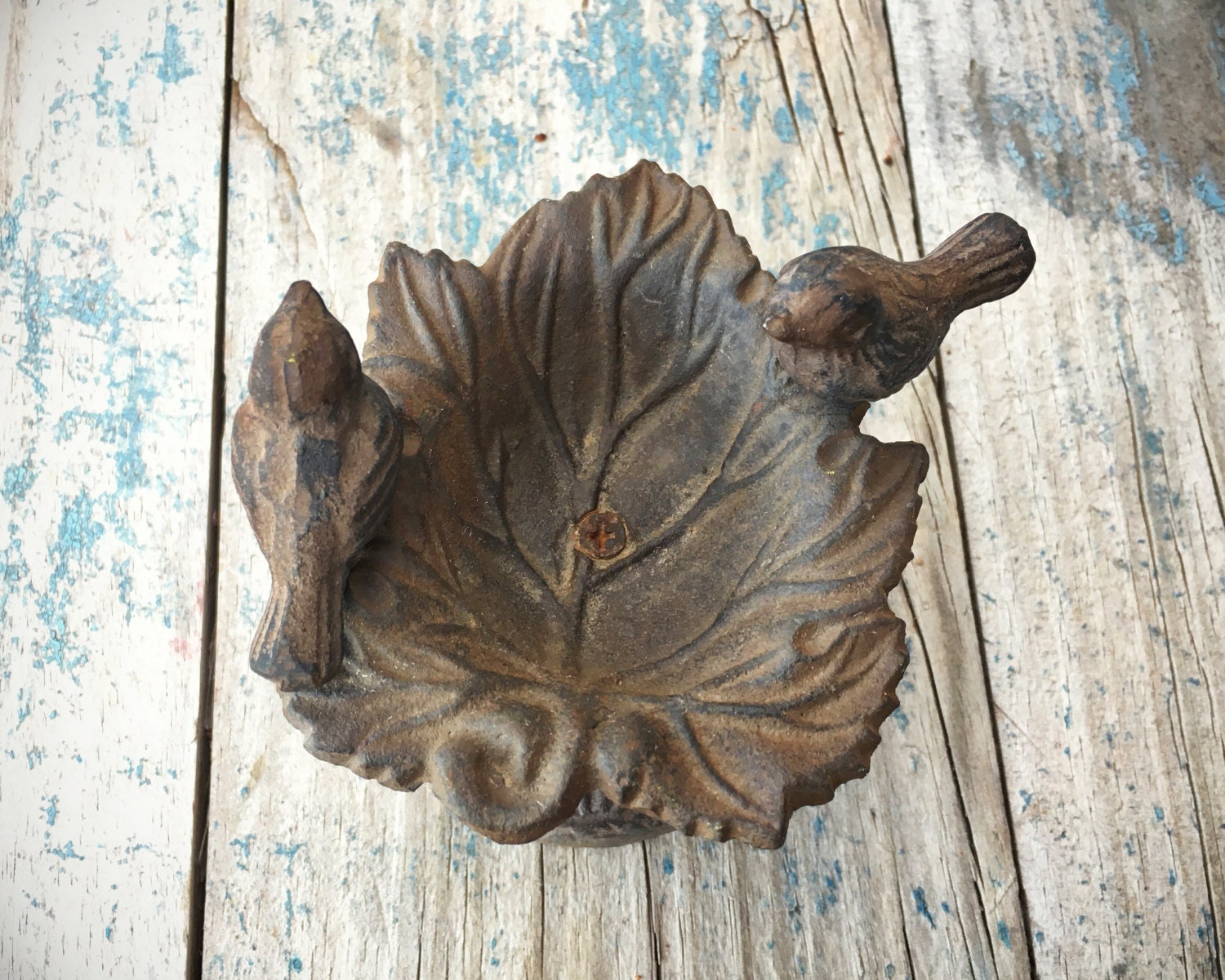 Small Cast Iron Bird Bath Ring Dish, Miniature Birdbath Trinket Dish ...
