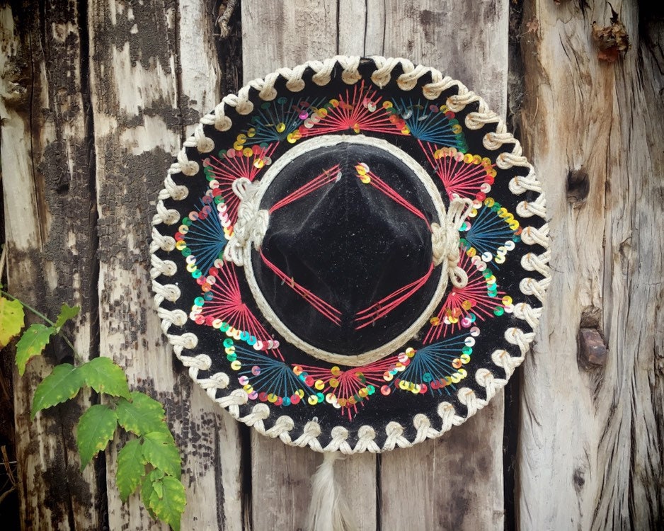 Vintage Child's Sombrero Authentic Mexican Mariachi Hat, Salazar Brand ...