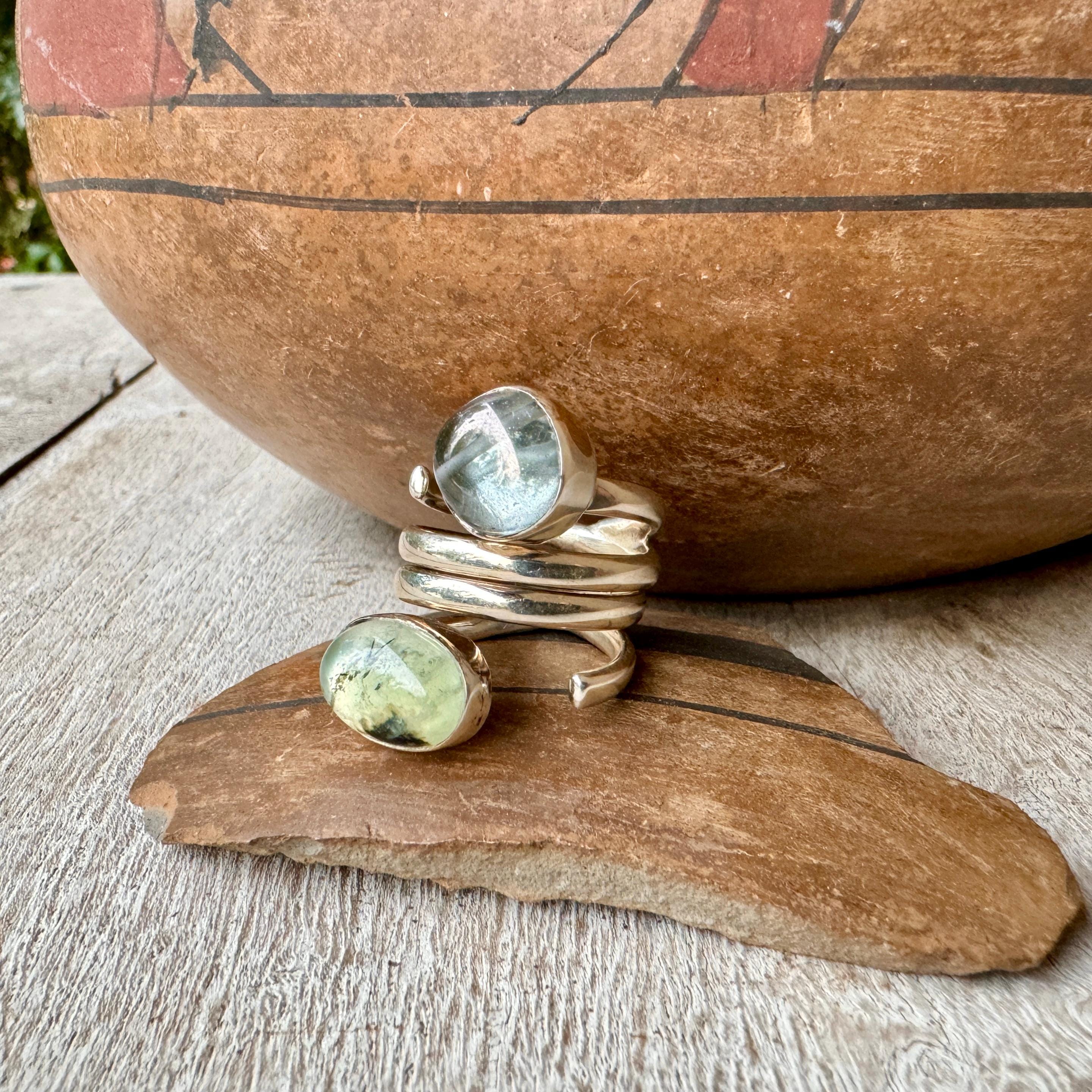 Lilly Barrack Sterling Silver Prehnite Twist Ring Approx Size 7 ...