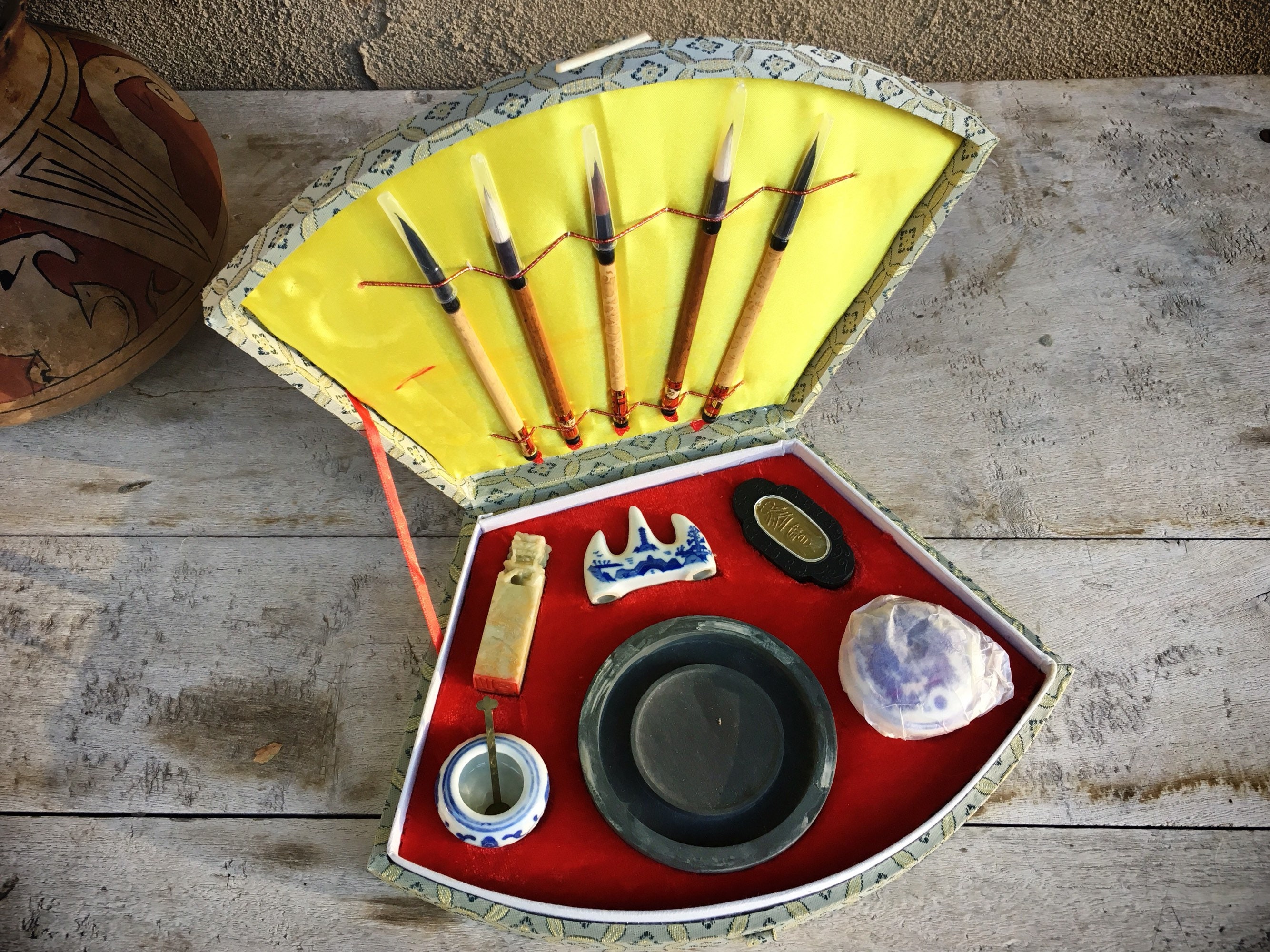 1990s Calligraphy Kit from China Rarely, Four Treasures of the Study ...