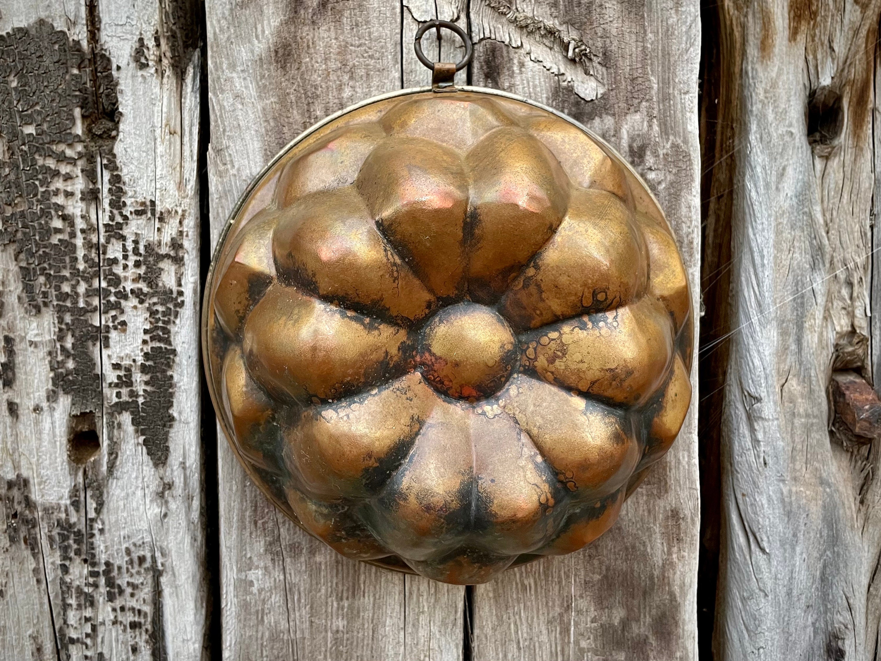 Vintage Copper Mold Sculptural Wall Hanging, Rustic French Cottage ...