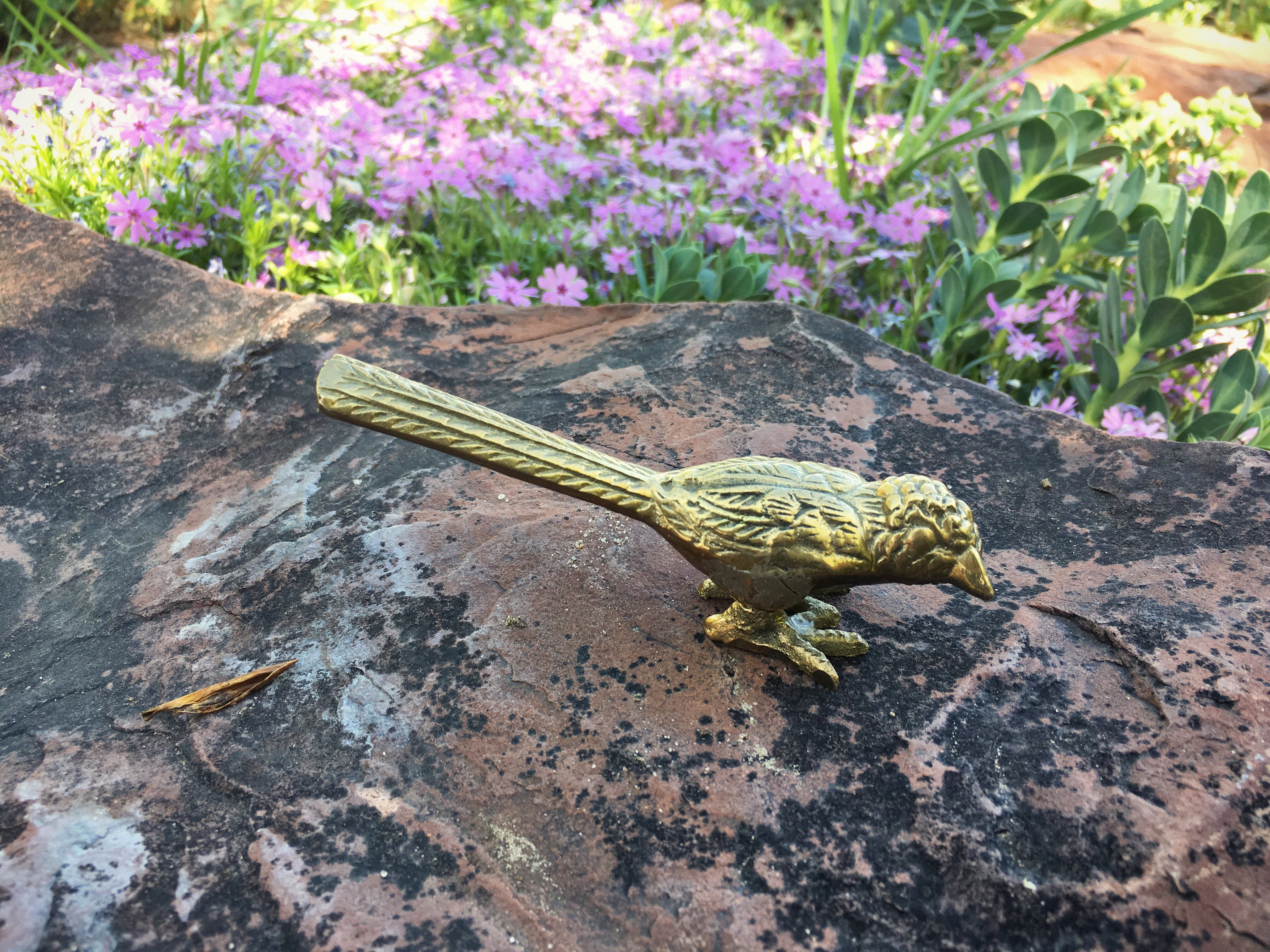 Pair of Small Vintage Solid Brass Songbird Figurine, Bird Lover Gifts ...