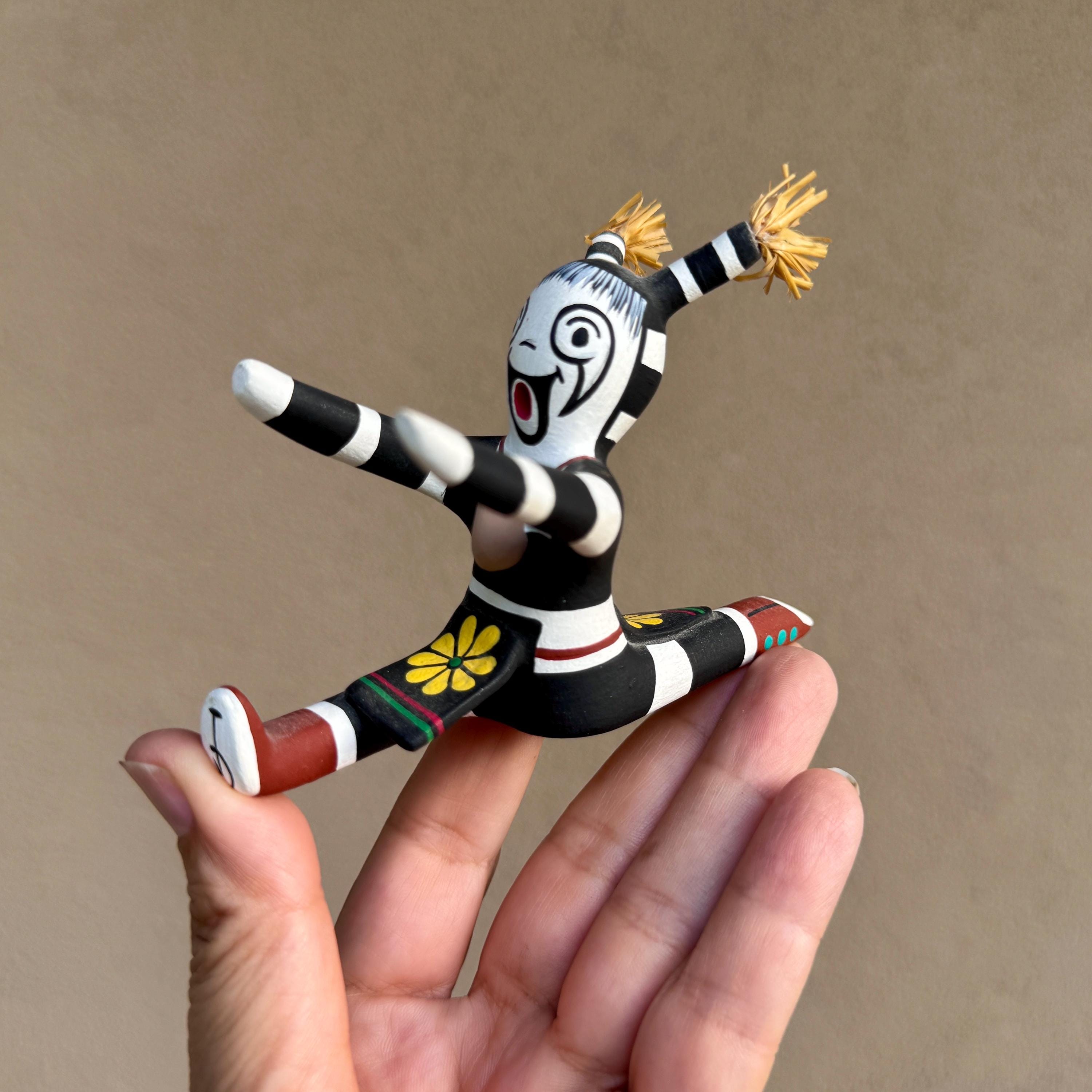 Hopi Tony Dallas Koshare Pottery Figurine, Tumbler Doing Splits ...