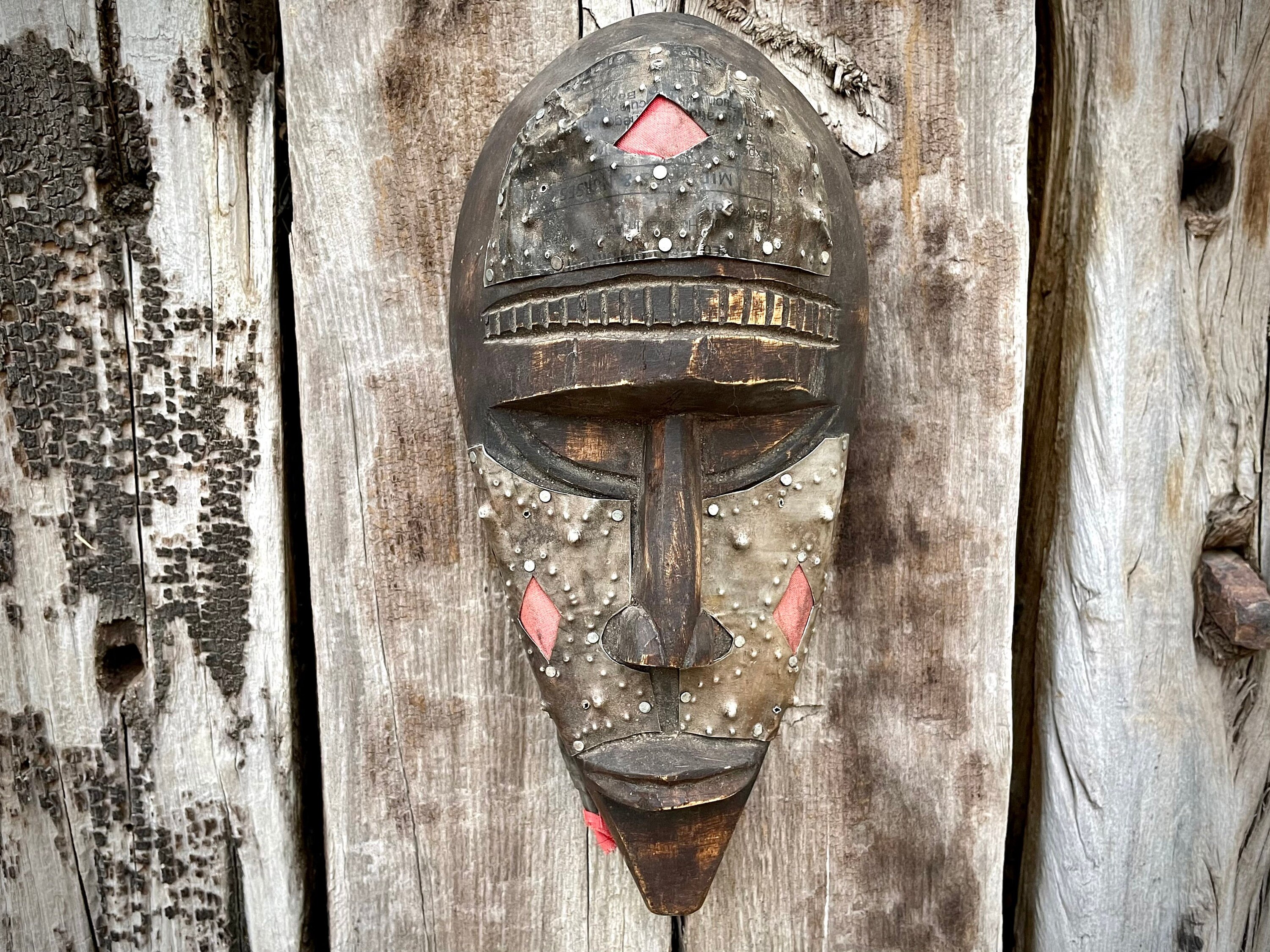 Vintage Ghana Africa Wooden Mask Wall Hanging, Gushie Tribal Art ...
