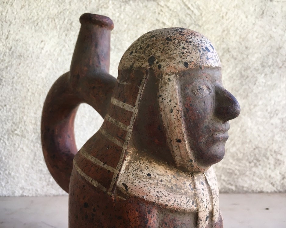 Vintage Pre-Colombian Reproduction Pottery Bottle South American Inca ...