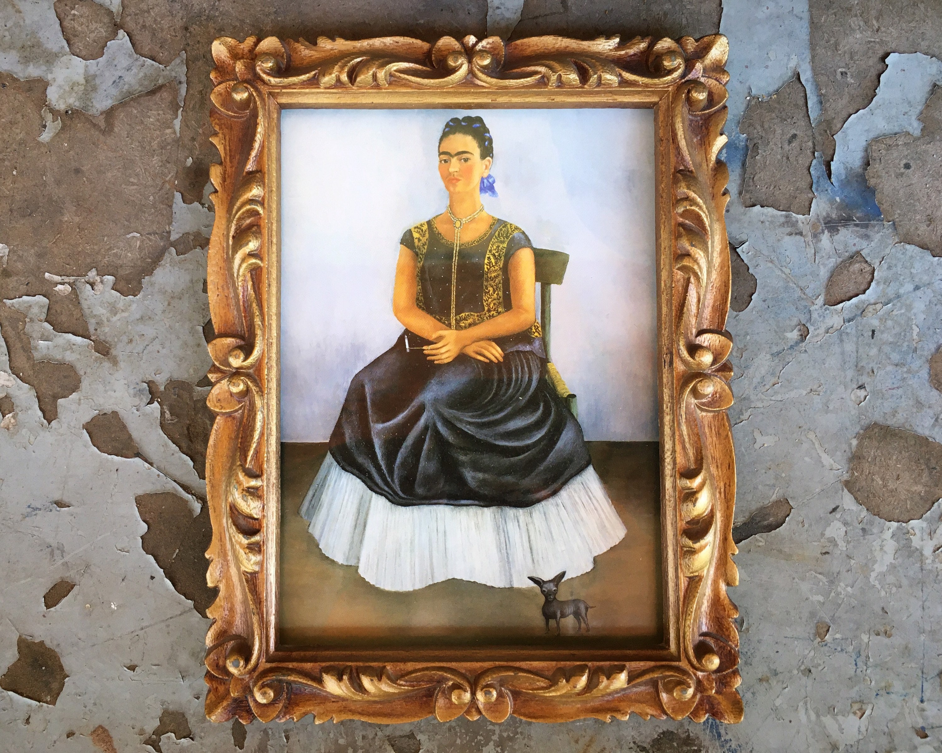 1972 Resin Rectangle Picture Frame with Frida Kahlo Book Print, Old ...