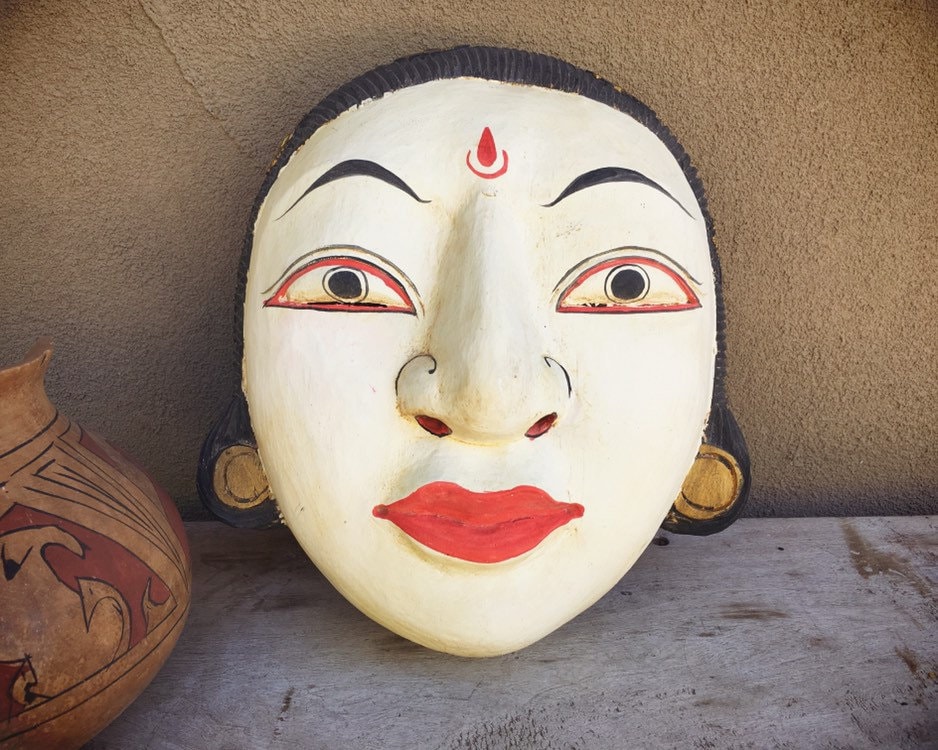 Large Vintage Balinese Carved Wood Mask Wall Hanging Balinese Topeng ...