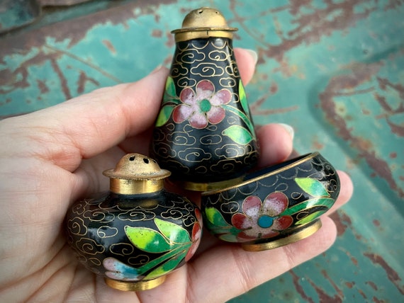 Art & Collectibles Pair Chinese Collectible Teal CLOISONNE Enamel ...