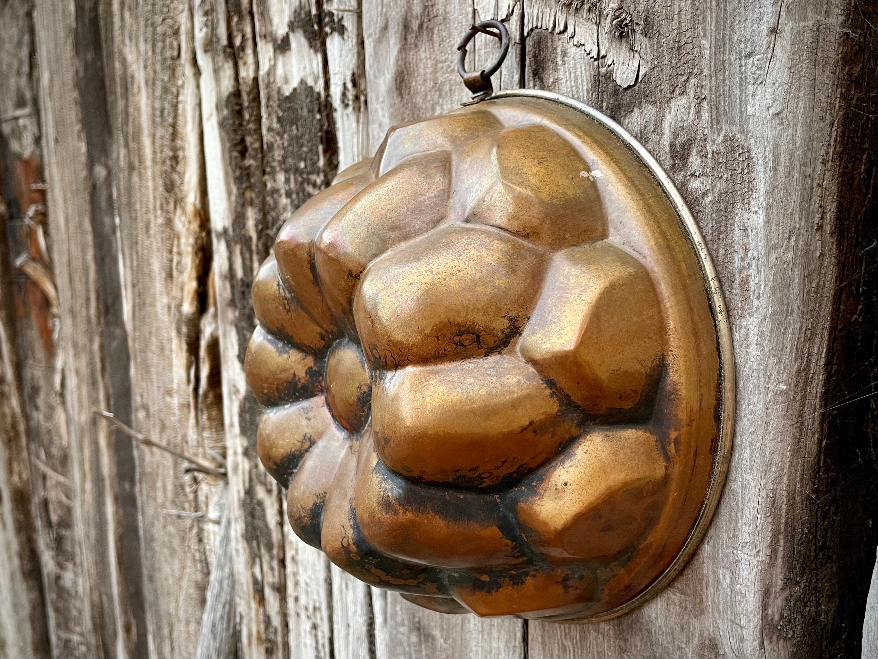 Vintage Copper Mold Sculptural Wall Hanging, Rustic French Cottage ...