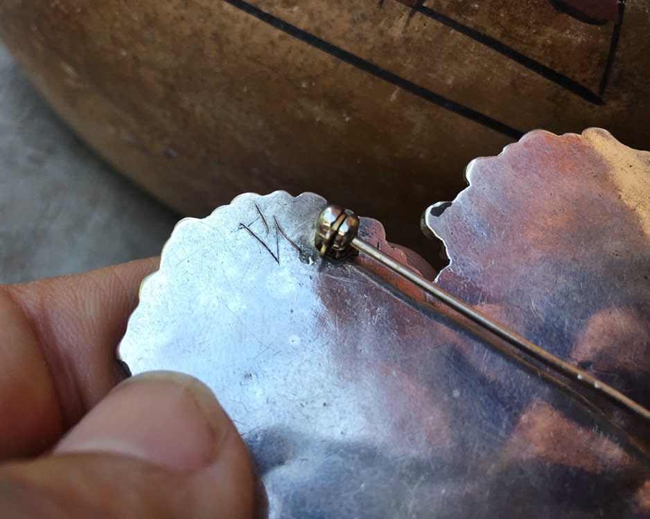 Zuni Petit Point Turquoise Flower Cluster Brooch Pin for Women, Native ...